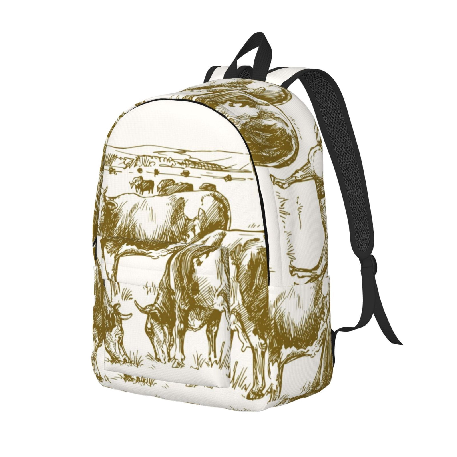 Yiaed Cattle Drive By Two Cowboys 1 Print Laptop Backpack Travel Canvas ...