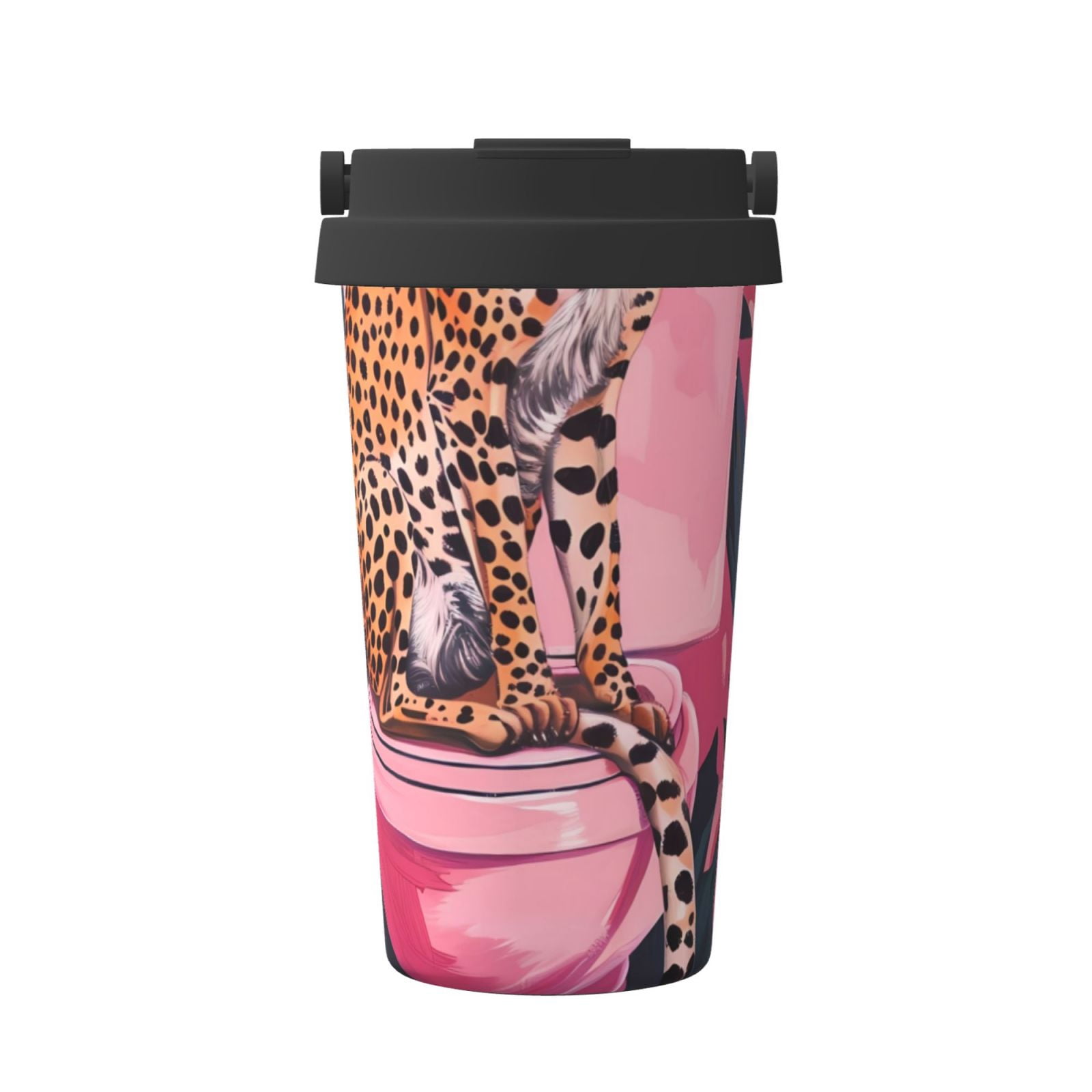 Yiaed Cheetah On Toilet Humor Art Print Stainless Steel Coffee Mug ...
