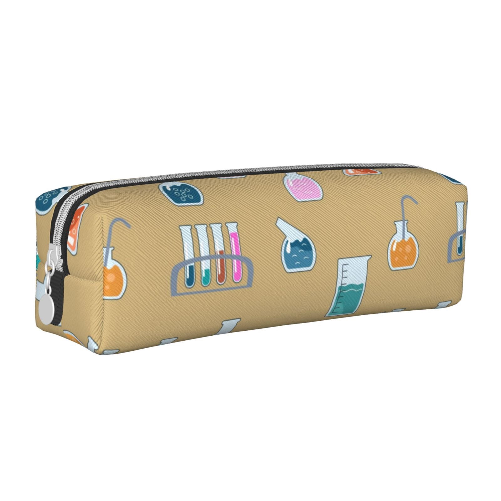 Yiaed Chemistry Class Print Leather Pencil Case - Leather Pen Pencil ...