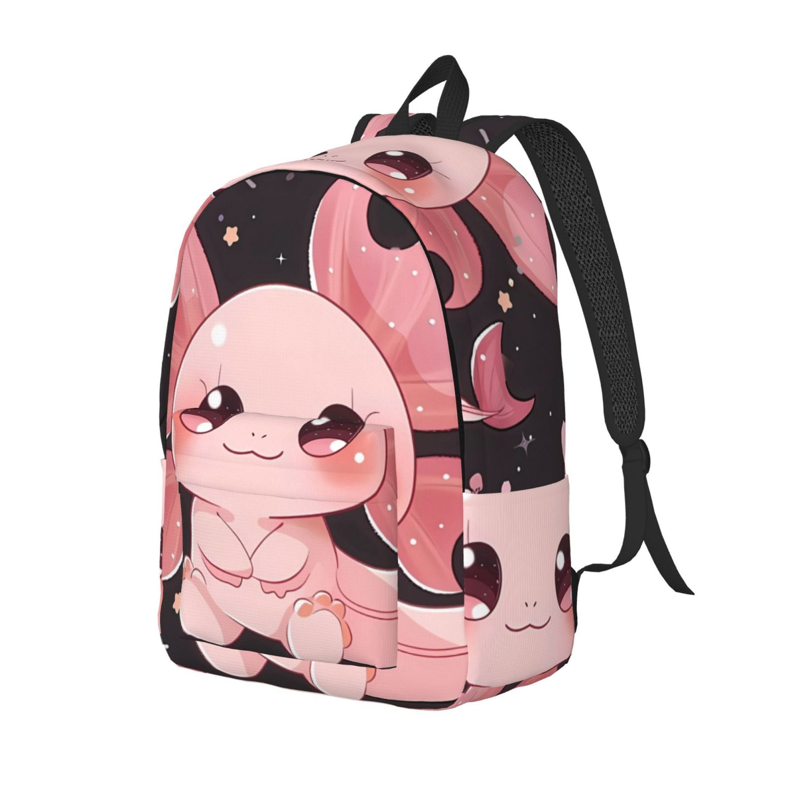 Yiaed Chibi Axolotl Sakura Fantasy Print Laptop Backpack Travel Canvas ...