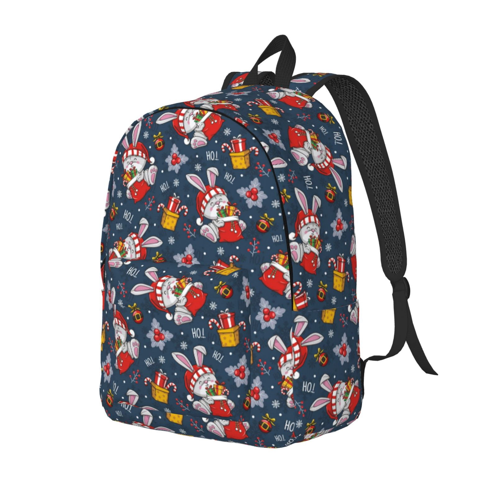 Yiaed Christmas Bunny A Print Laptop Backpack Travel Canvas Backpack ...
