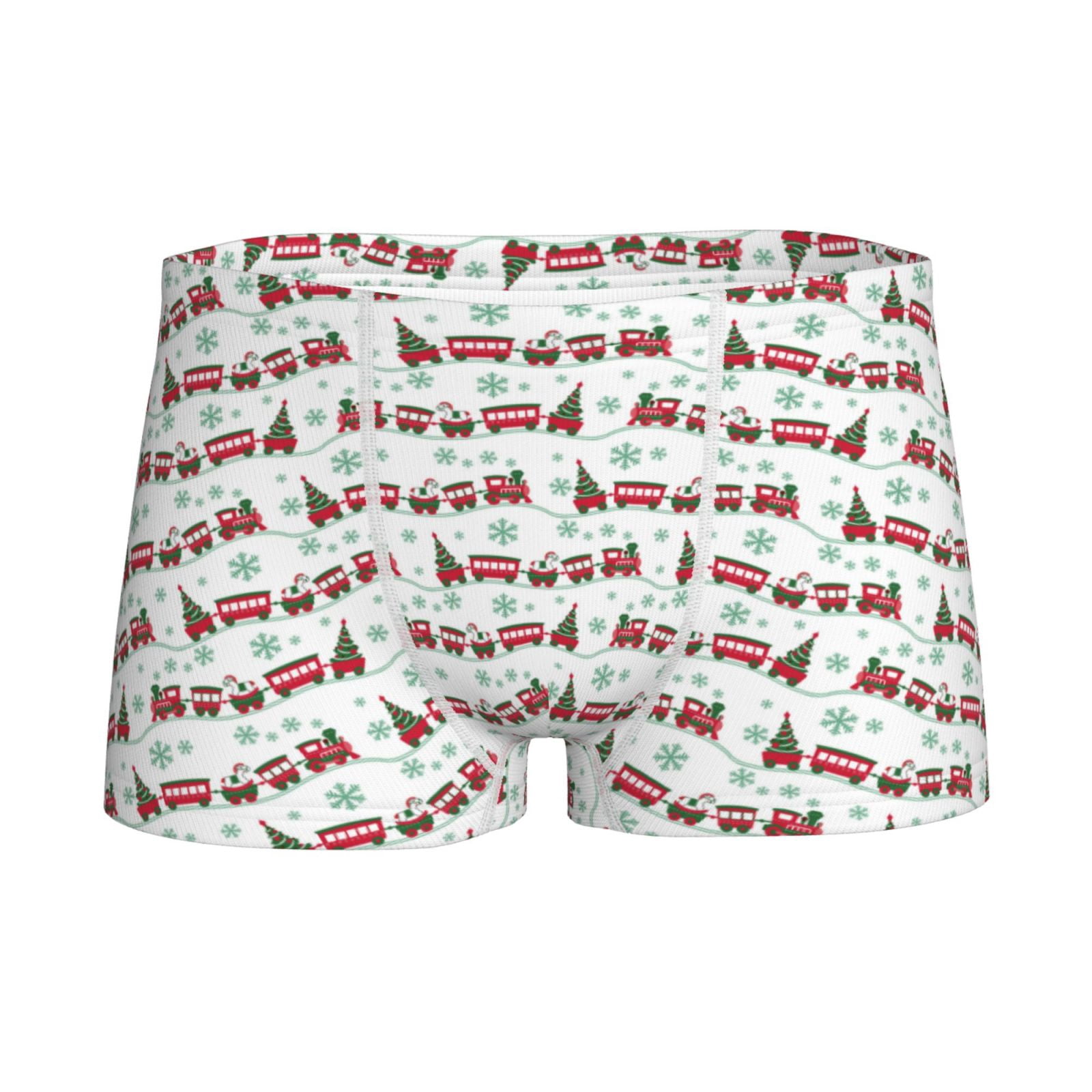 Yiaed Christmas Train Print Boys' Boxer Briefs Cotton Casual Stretch ...