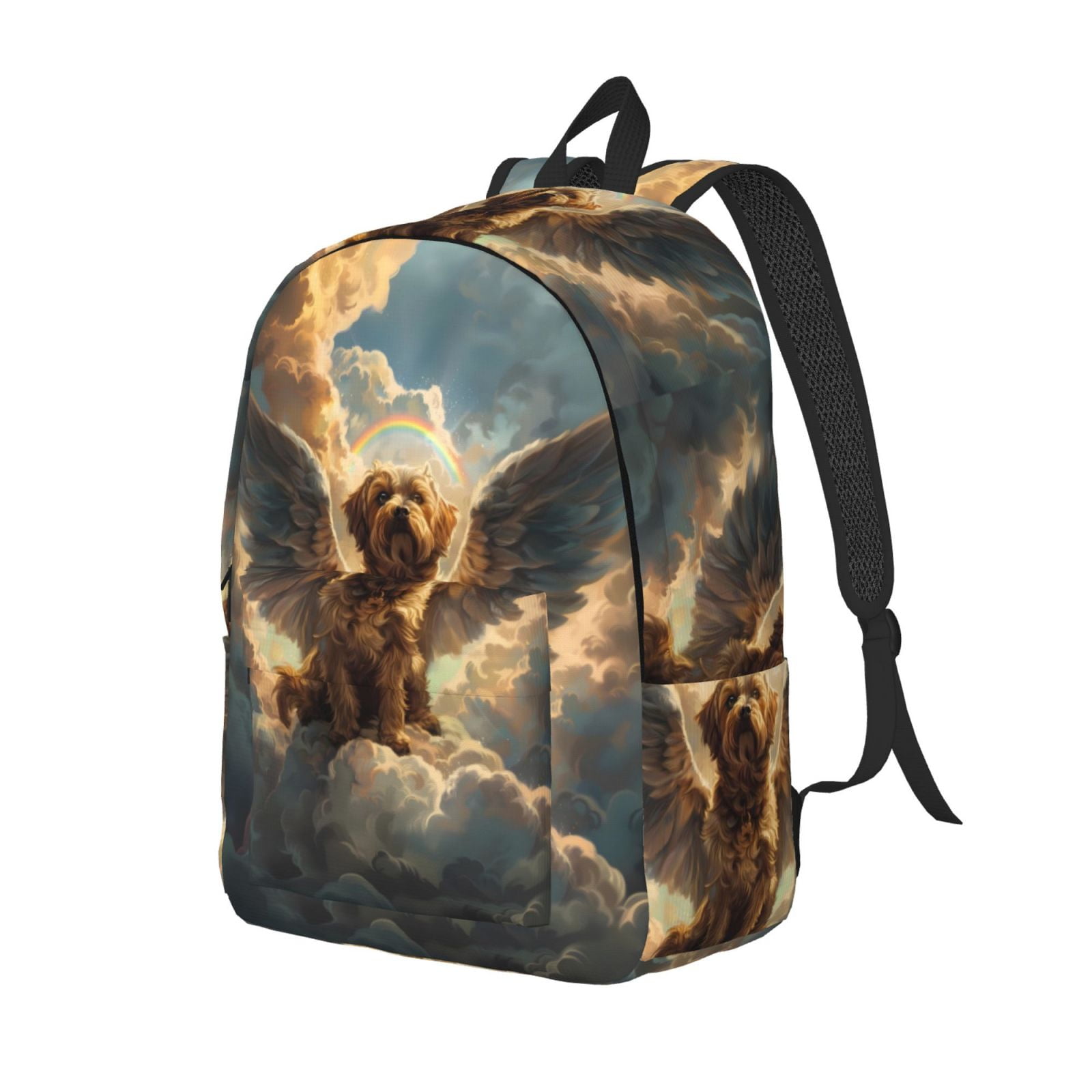 Yiaed Cloud Rainbow Winged Dog Print Print Laptop Backpack Travel ...