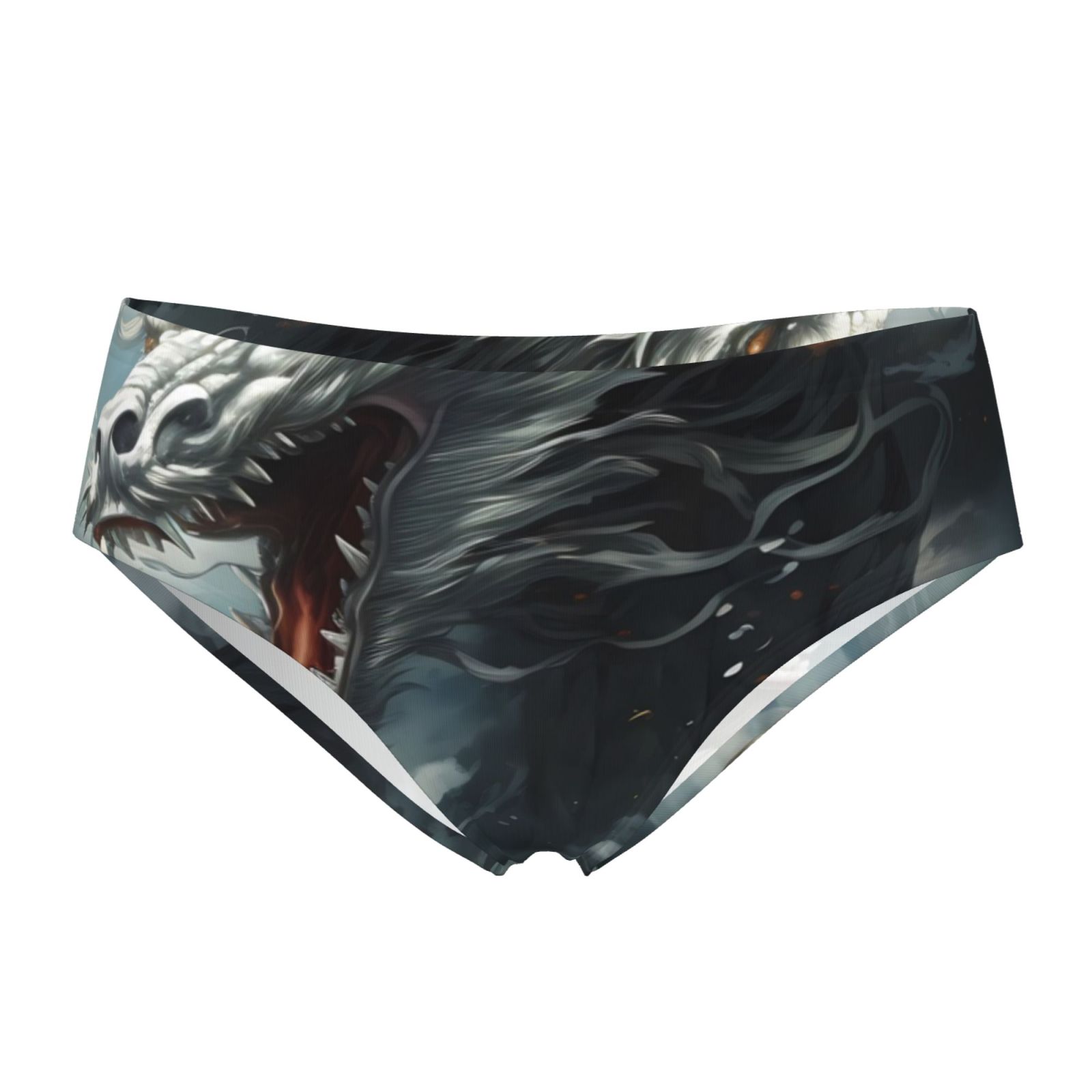 Yiaed Cloud White Dragon Pattern Underwear for Women Low Waisted Full ...