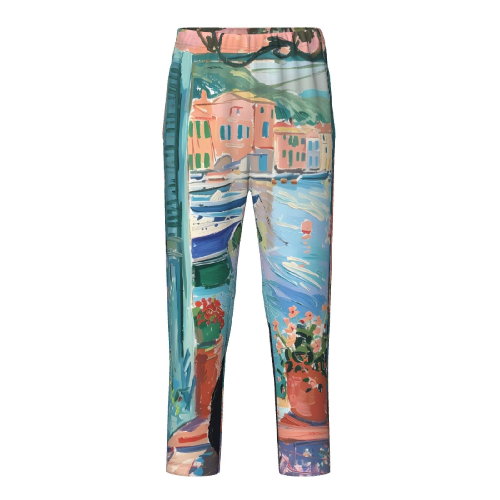 Yiaed Coastal Cat By The Window Print Teenagers' Lounge Pants, Loose PJ ...