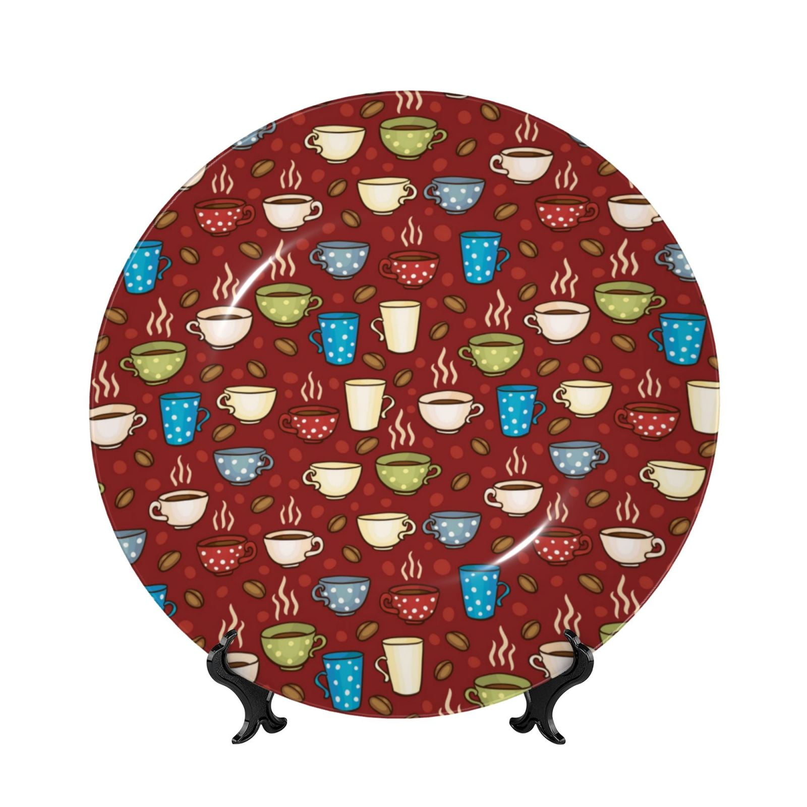 Yiaed Coffee Cups Print Bone China Decorative Plate Ceramic Dinner ...