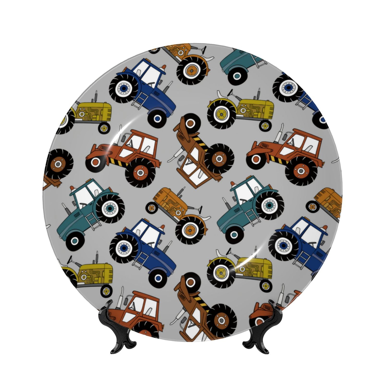 Yiaed Color Tractor Print Bone China Decorative Plate Ceramic Dinner ...