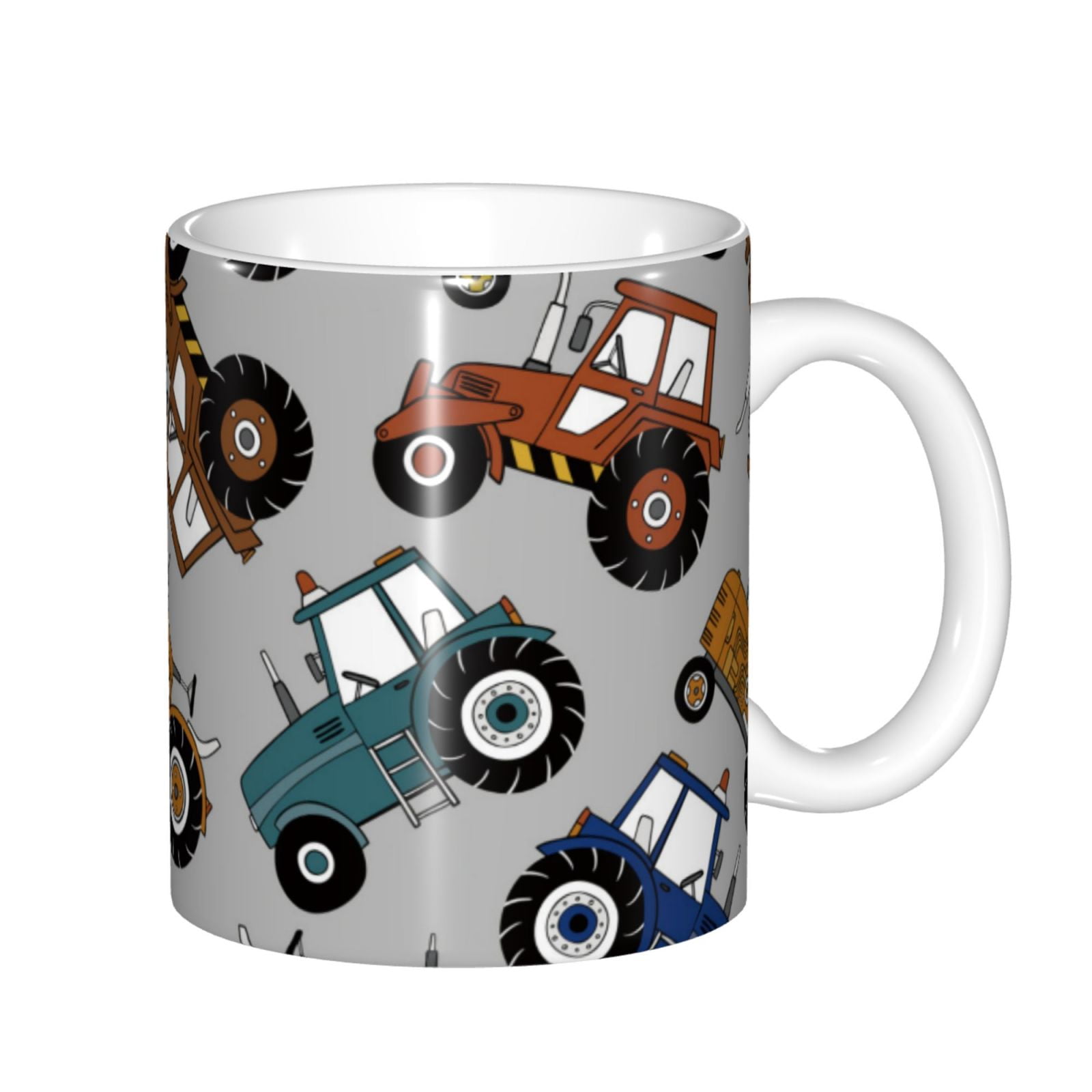 Yiaed Color Tractor Print Ceramics Coffee,Large Handle Design,Extra ...