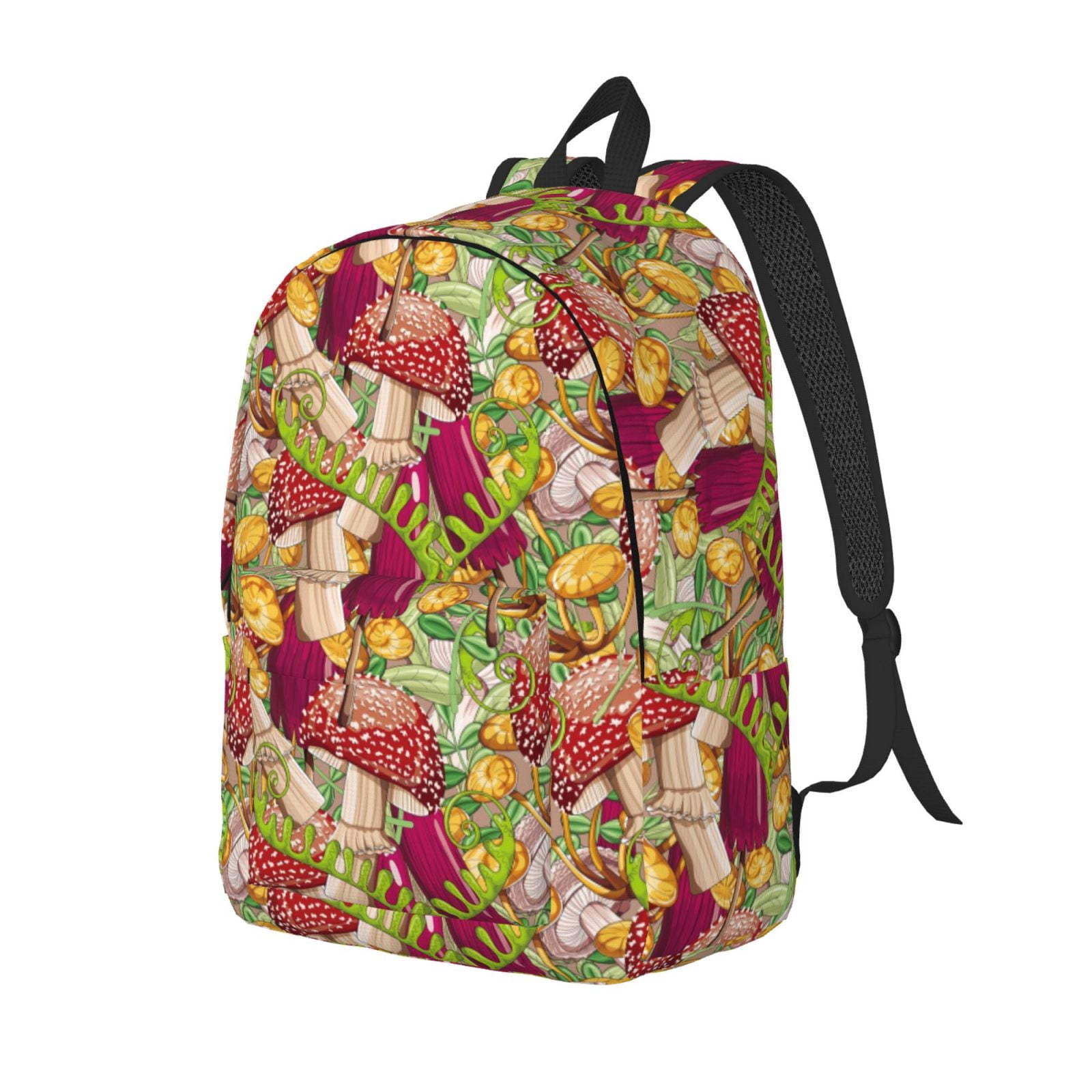 Yiaed Colored Large Mushrooms and Leaves Print Print Laptop Backpack ...