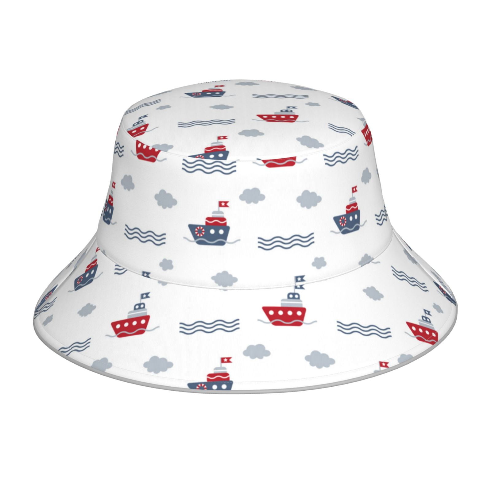 Yiaed Colored Sail Boats Print Reflective Stripe Bucket Hat Unisex ...