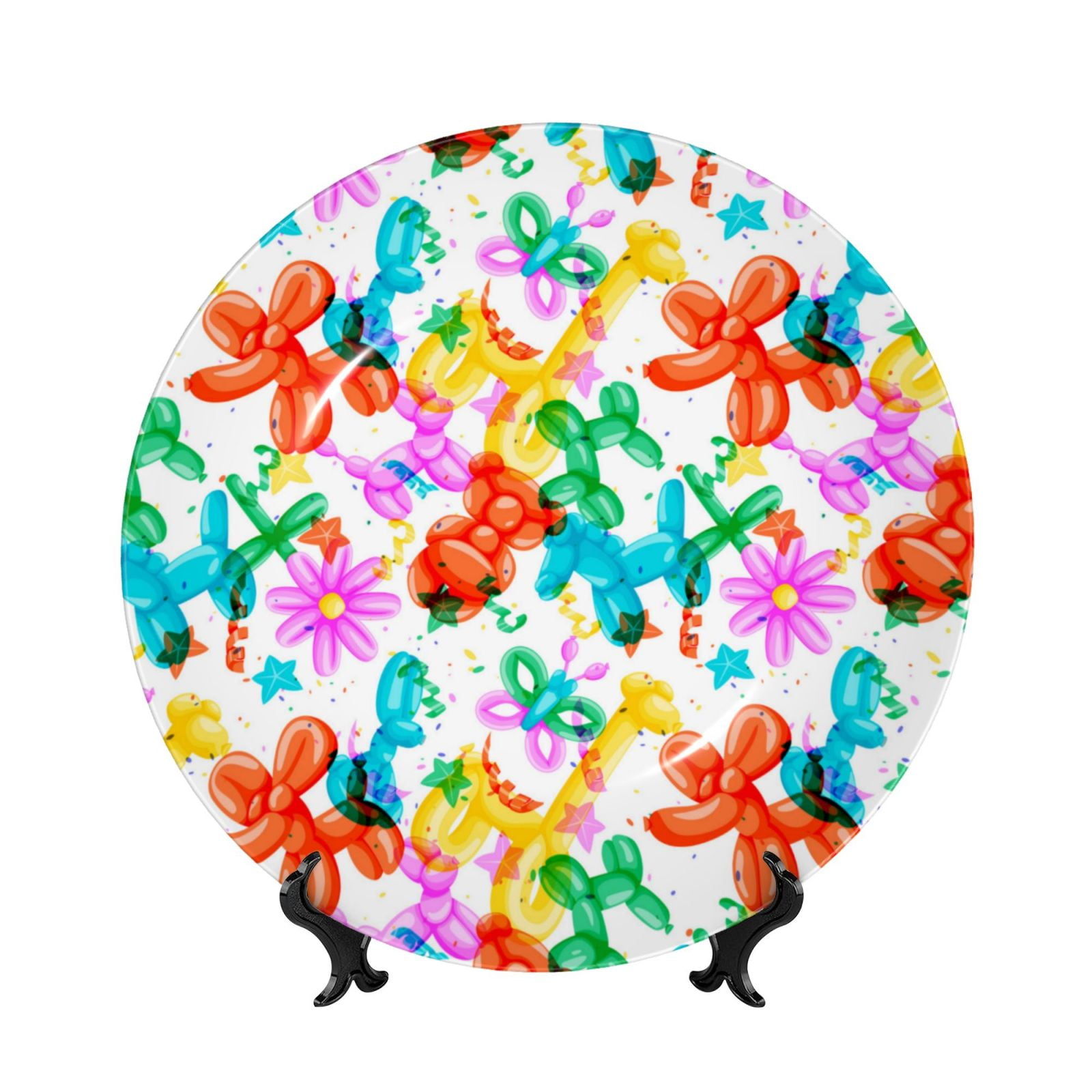 Yiaed Colorful Air Balloons Print Bone China Decorative Plate Ceramic ...