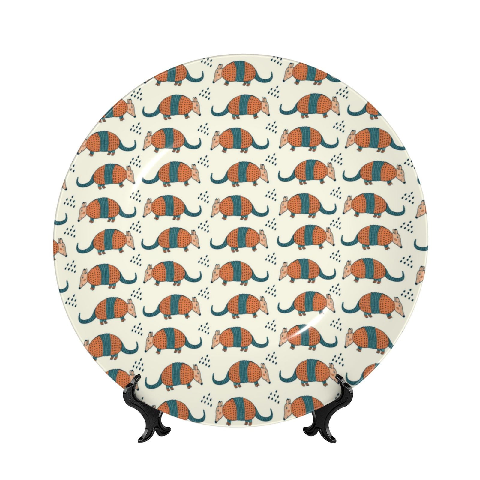 Yiaed Colorful Armadillos Print Bone China Decorative Plate Ceramic ...