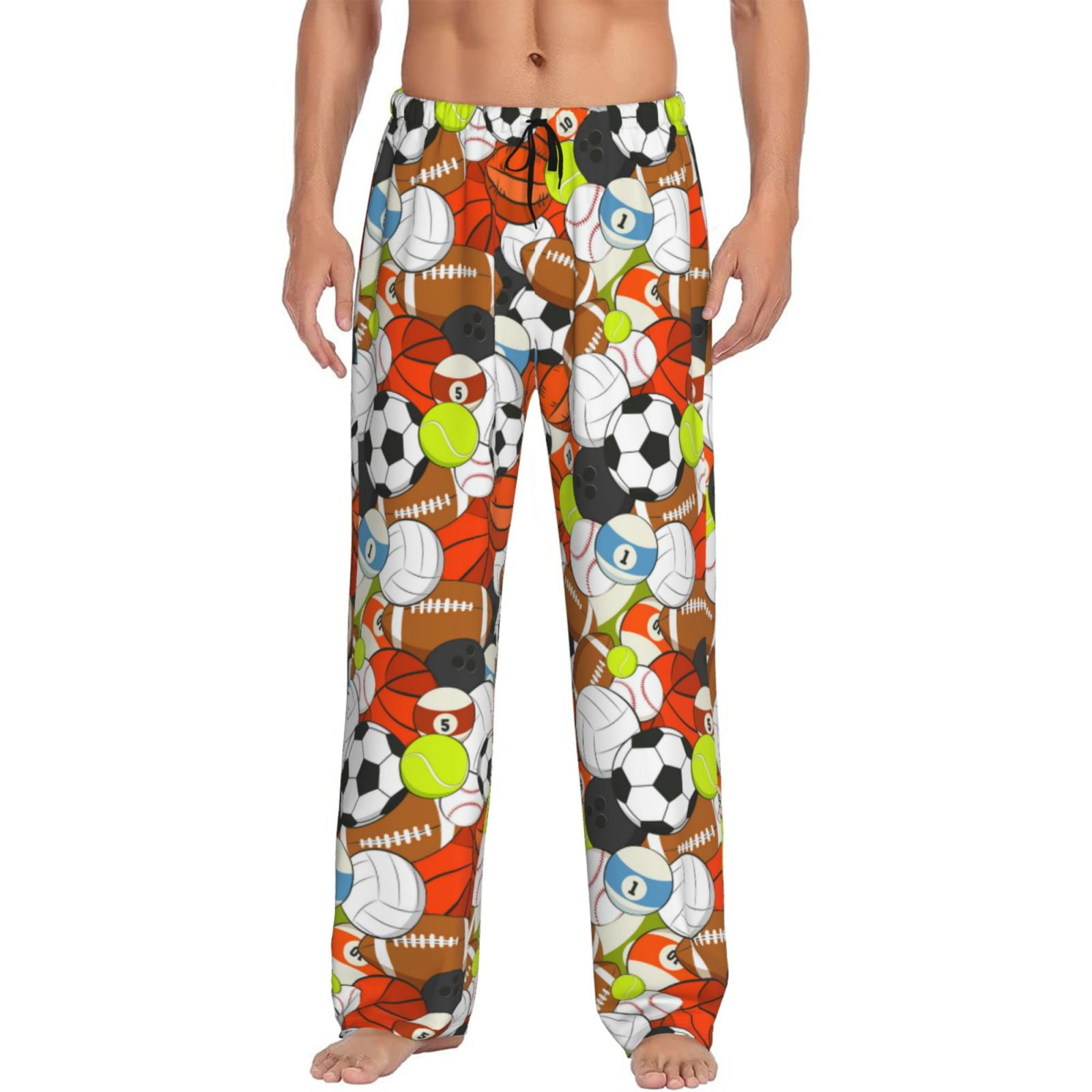 Yiaed Colorful Balls Print Men's Lounge Pants, Loose PJ Bottoms, Long ...