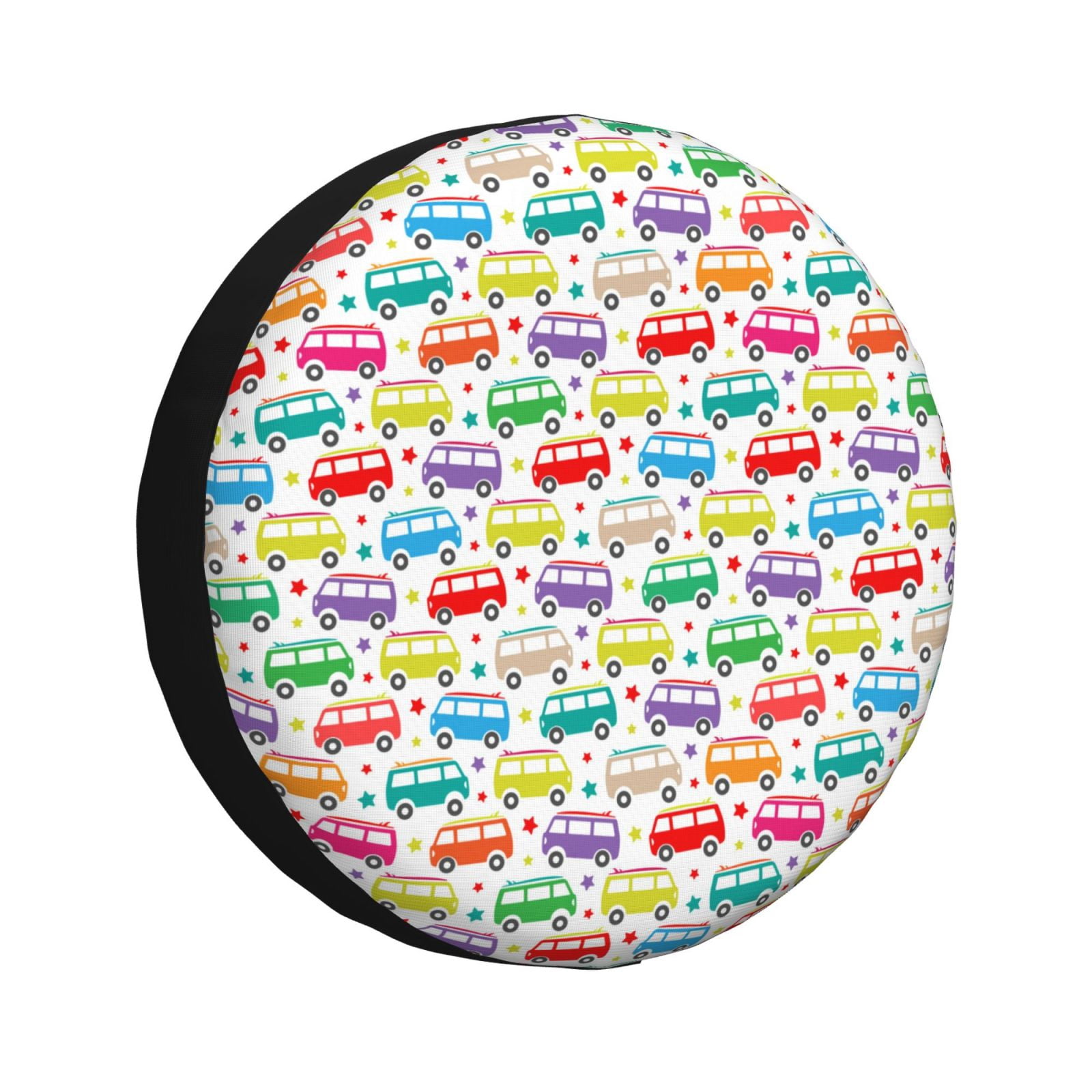 Yiaed Colorful Bus Print Print Tire Wheel Cover, tire covers for ...
