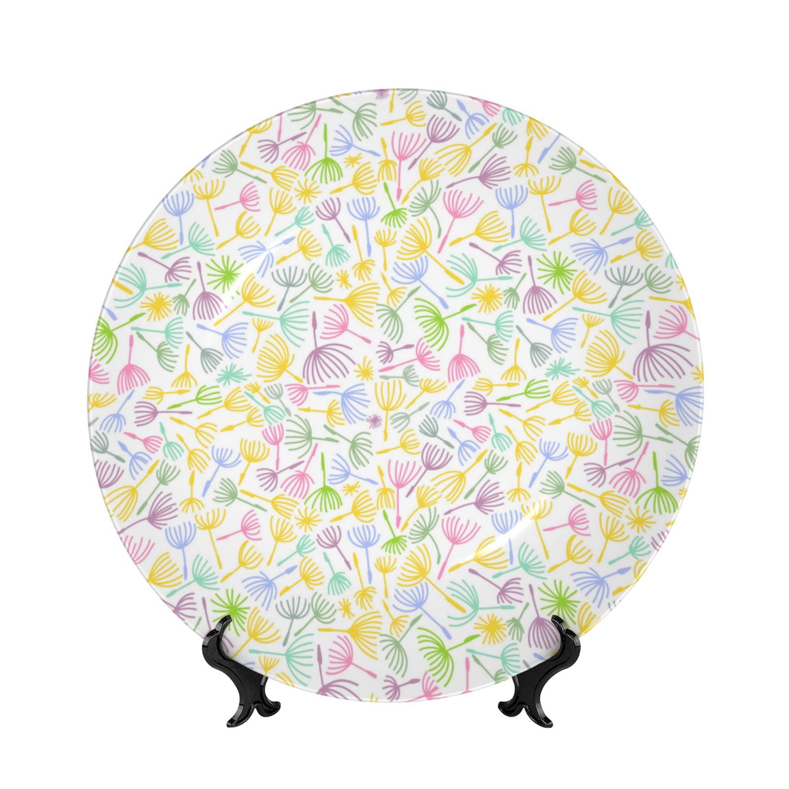 Yiaed Colorful Dandelion Print Bone China Decorative Plate Ceramic ...