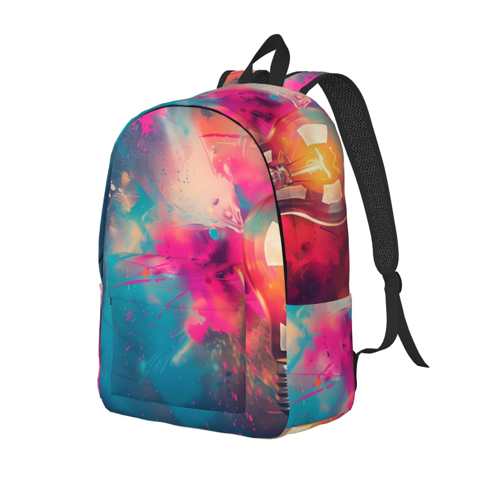 Yiaed Colorful Lightbulb Abstract Print Laptop Backpack Travel Canvas ...