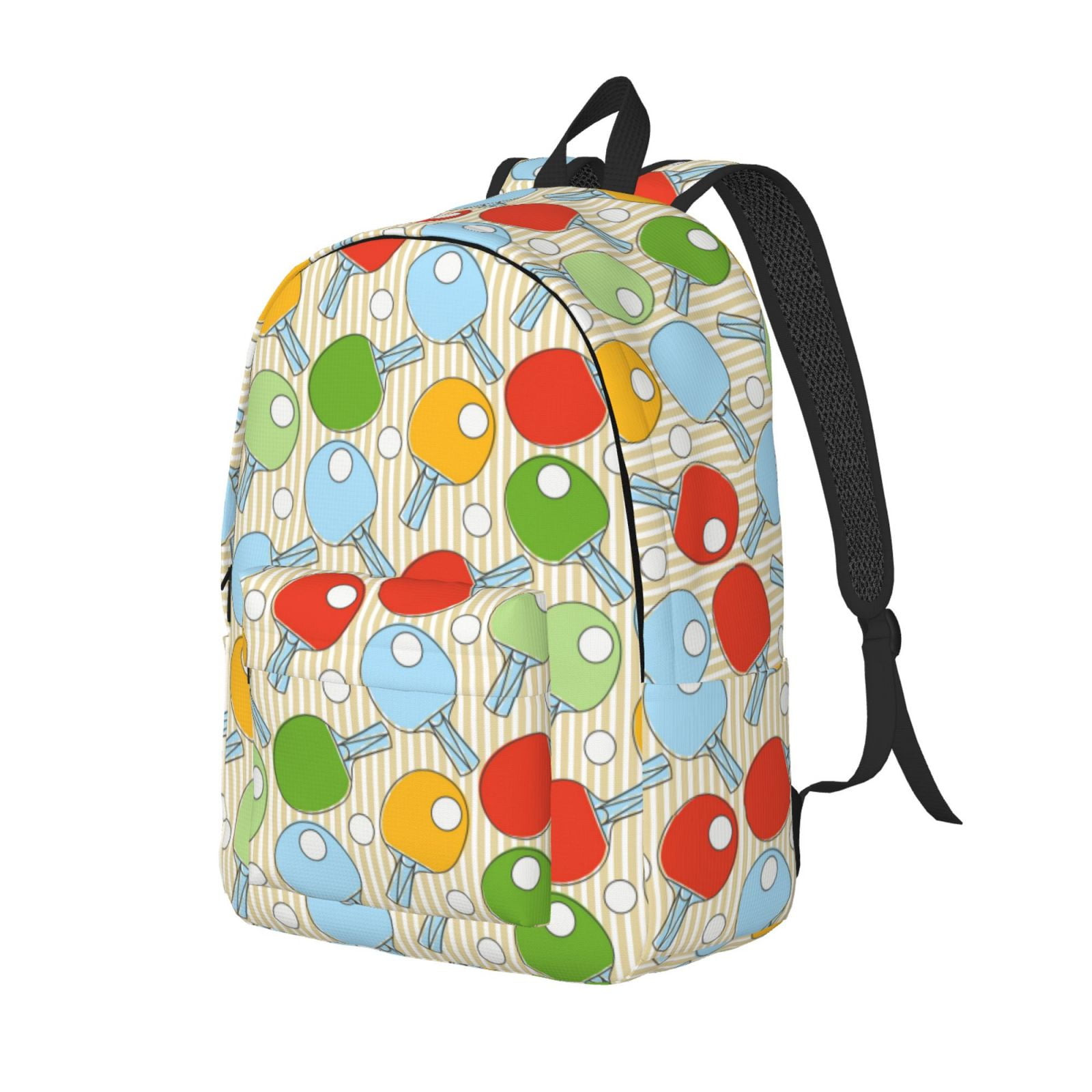 Yiaed Colorful Ping Pong Rackets1 Print Laptop Backpack Travel Canvas ...