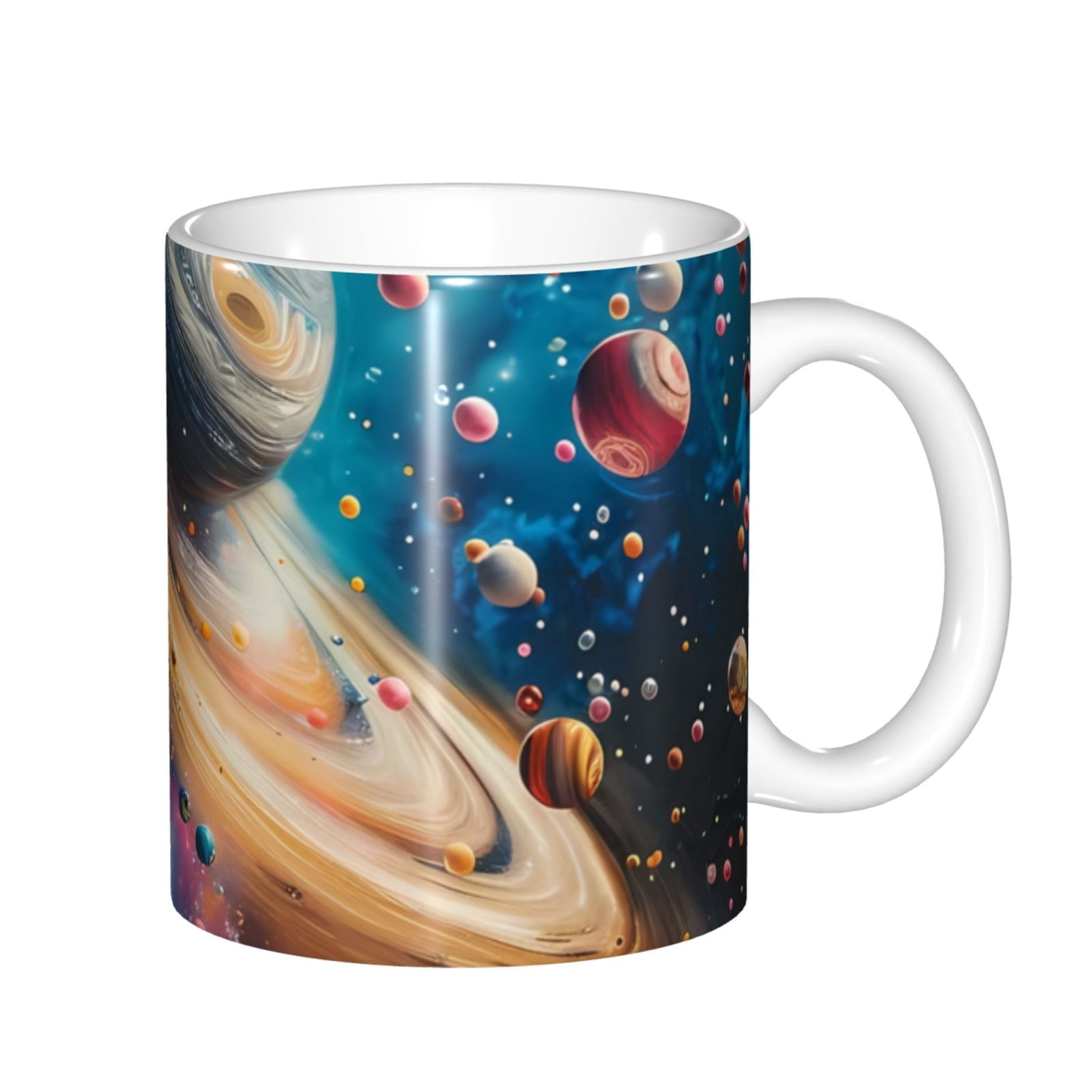 Yiaed Colorful Planet Universe Print Ceramics Coffee,Large Handle ...
