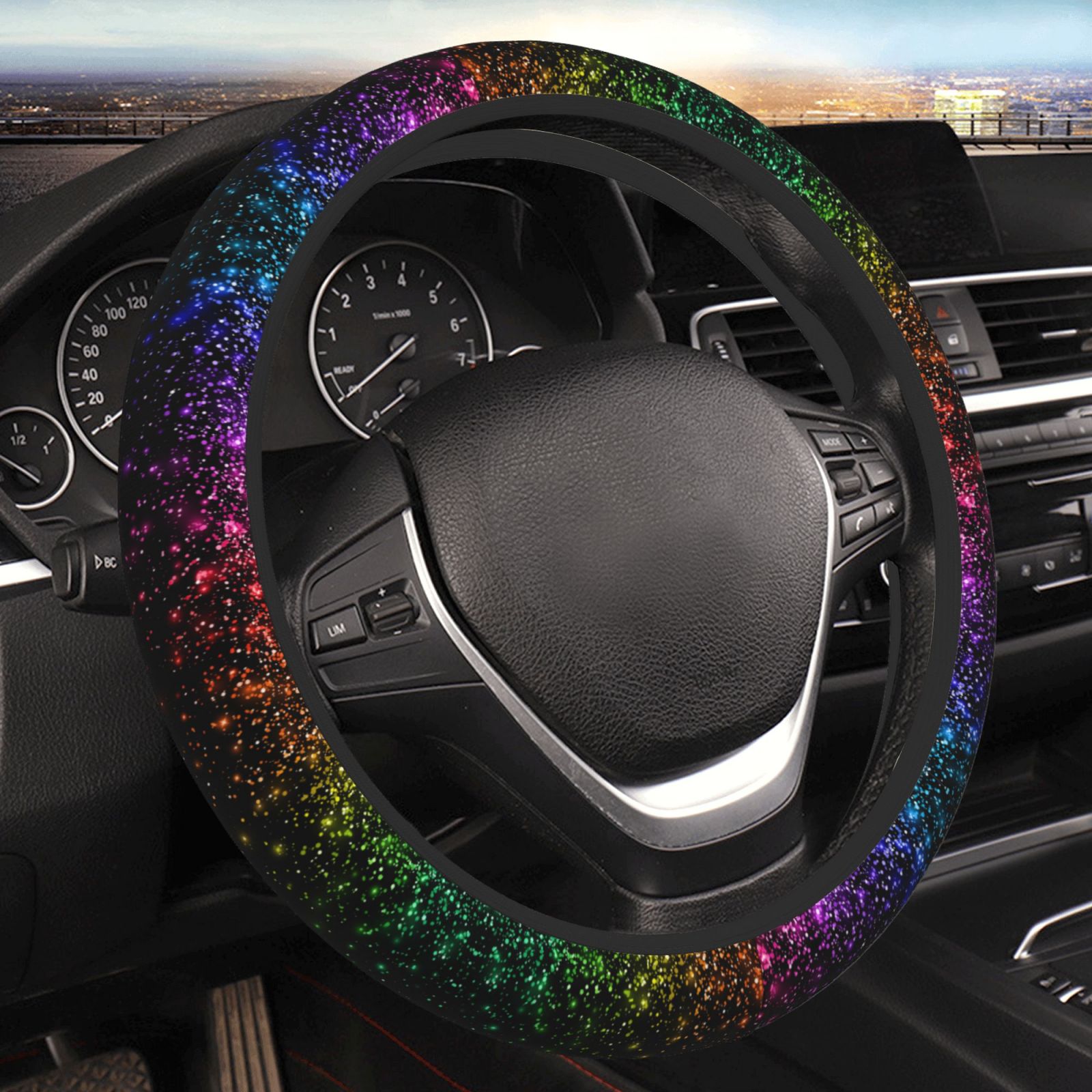 Yiaed Colorful Sparkling Steering Wheel Cover,Universal 15 Inch Anti ...