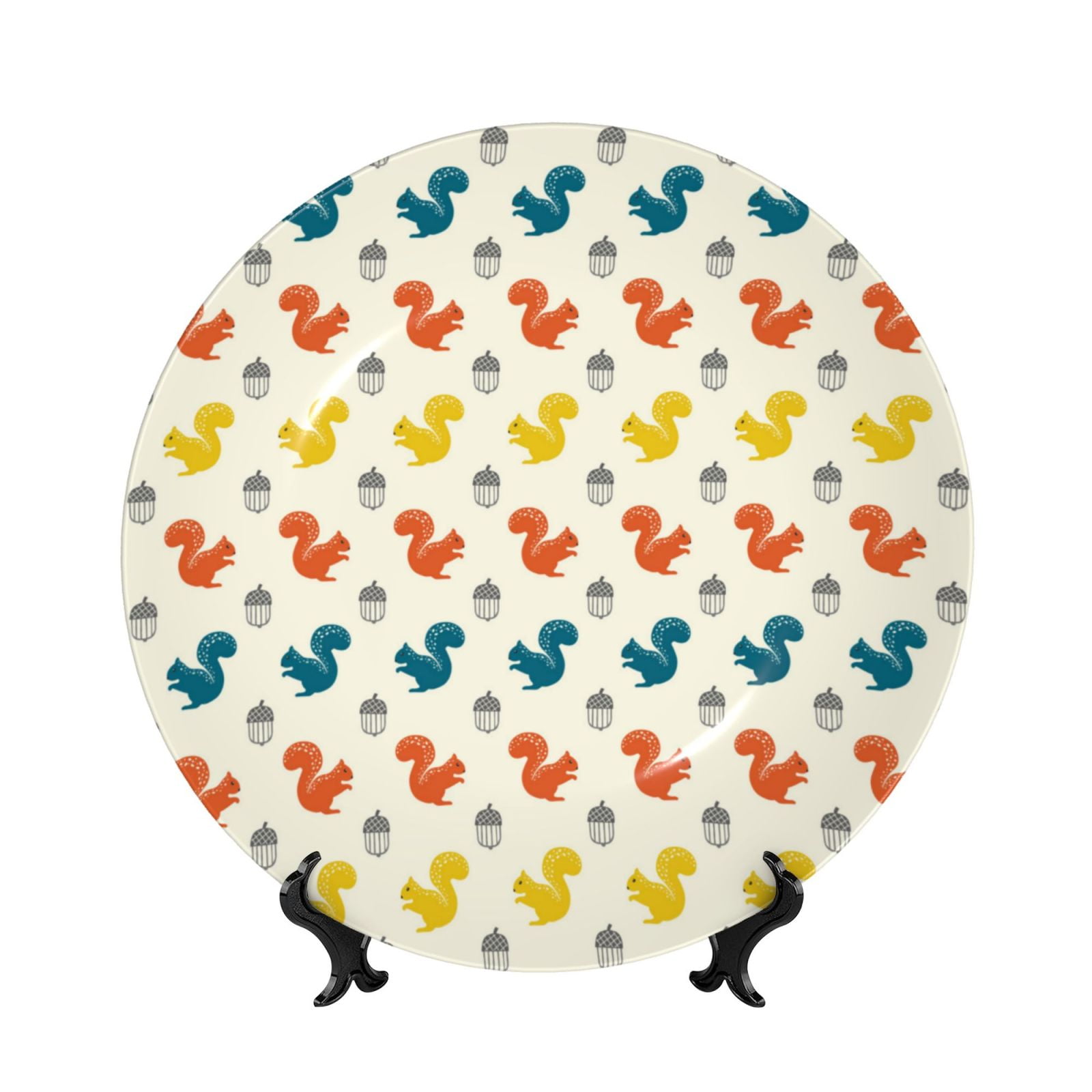 Yiaed Colorful Squirrel Print Bone China Decorative Plate Ceramic ...