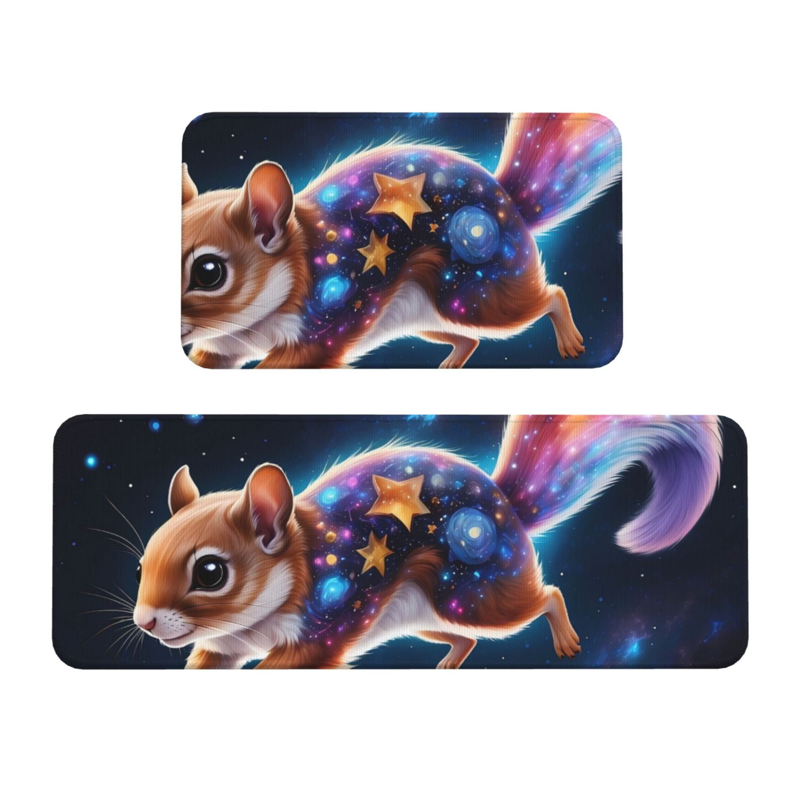 Yiaed Colorful Star River Squirrel Kitchen Rugs Sets of 2 Kitchen Mats ...