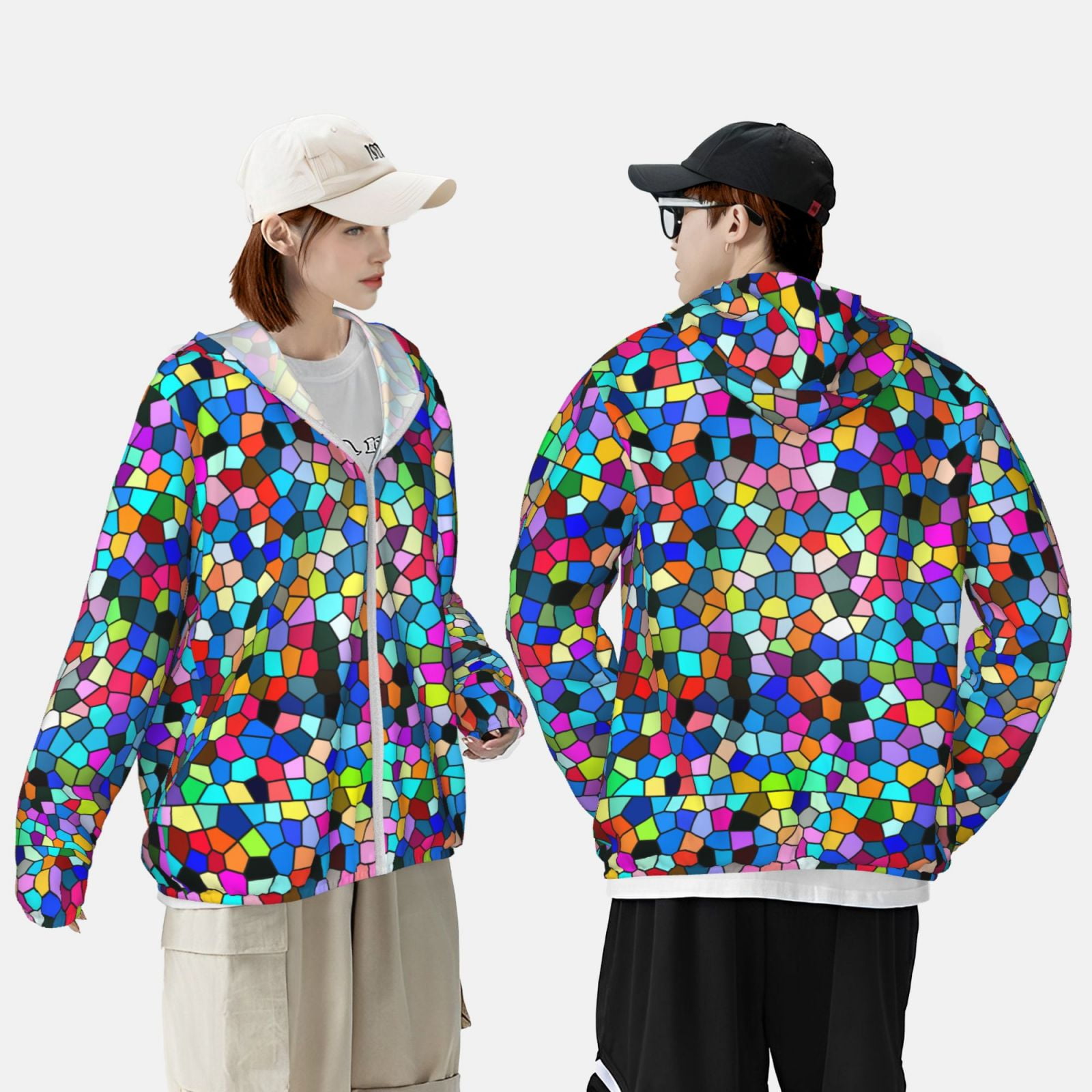 Yiaed Colorful Tie Dye Stained Glass 2 Print Sun Shirts UPF 50 ...