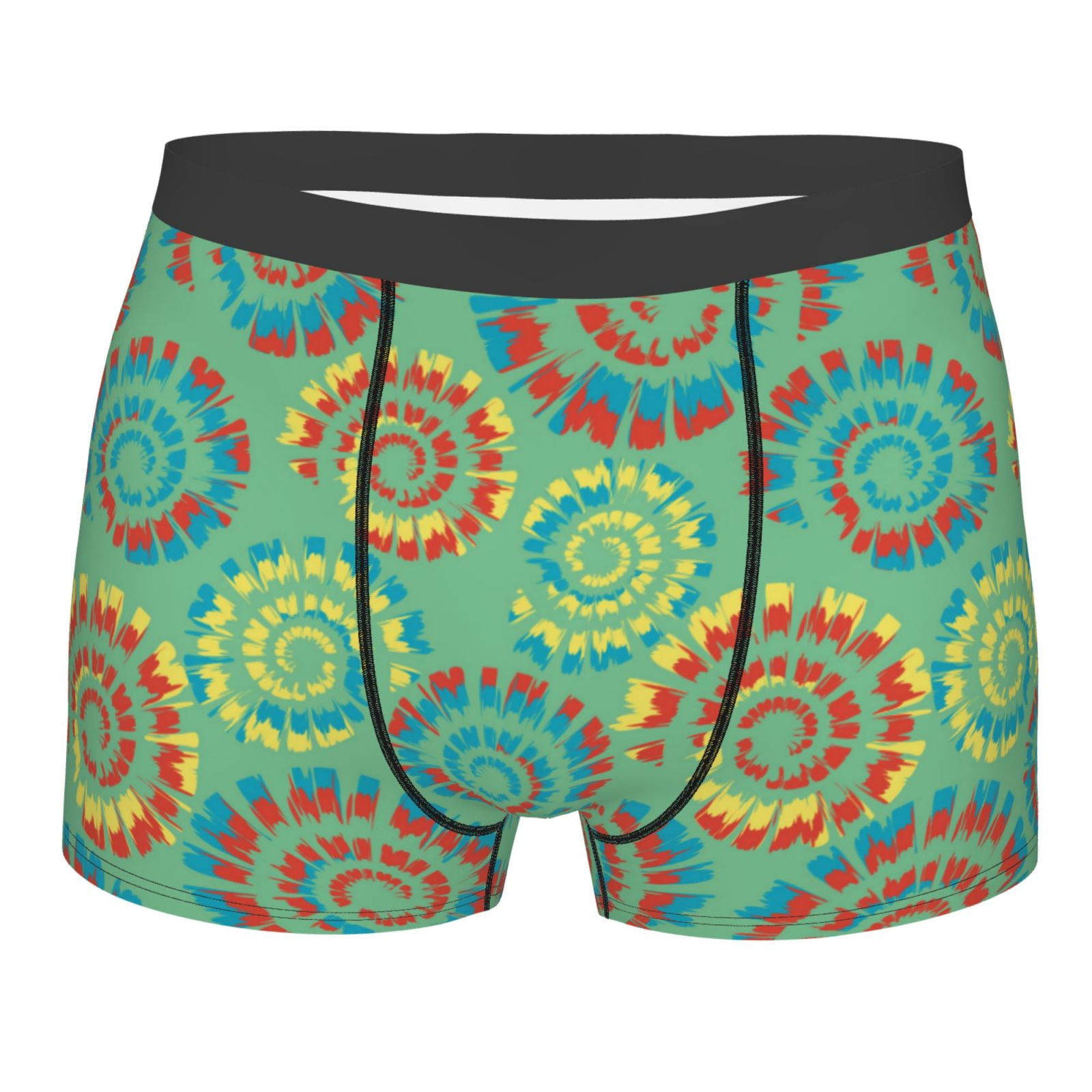Yiaed Colourful Tie Dye Print Men's Soft Cotton Boxer Shorts Breathable ...