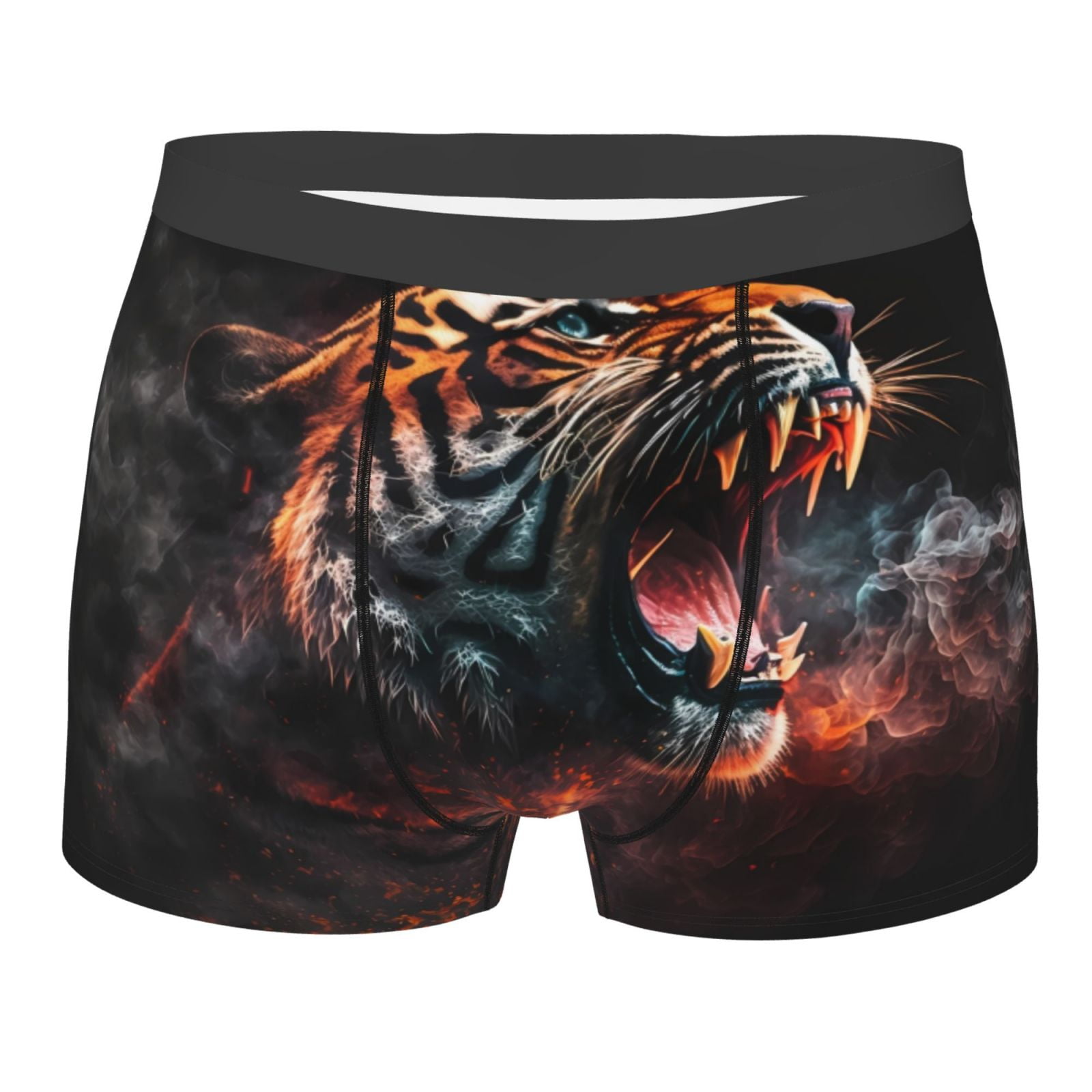 Yiaed Cool Tiger Print Men's Soft Cotton Boxer Shorts Breathable Boxers ...