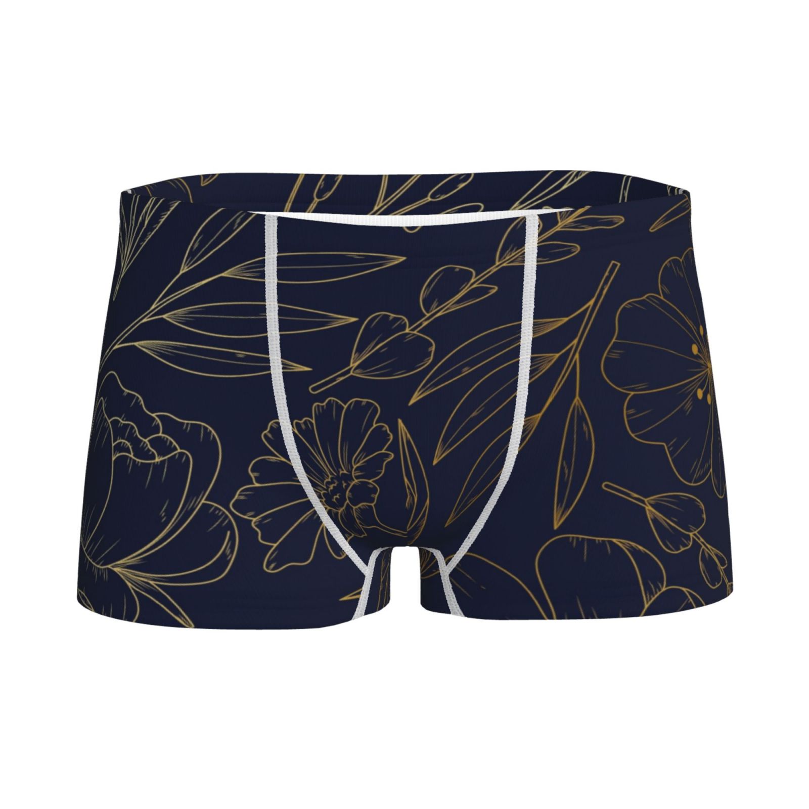 Yiaed Copper-Gold Gloss Outline Flower Print Boys' Boxer Briefs Cotton ...