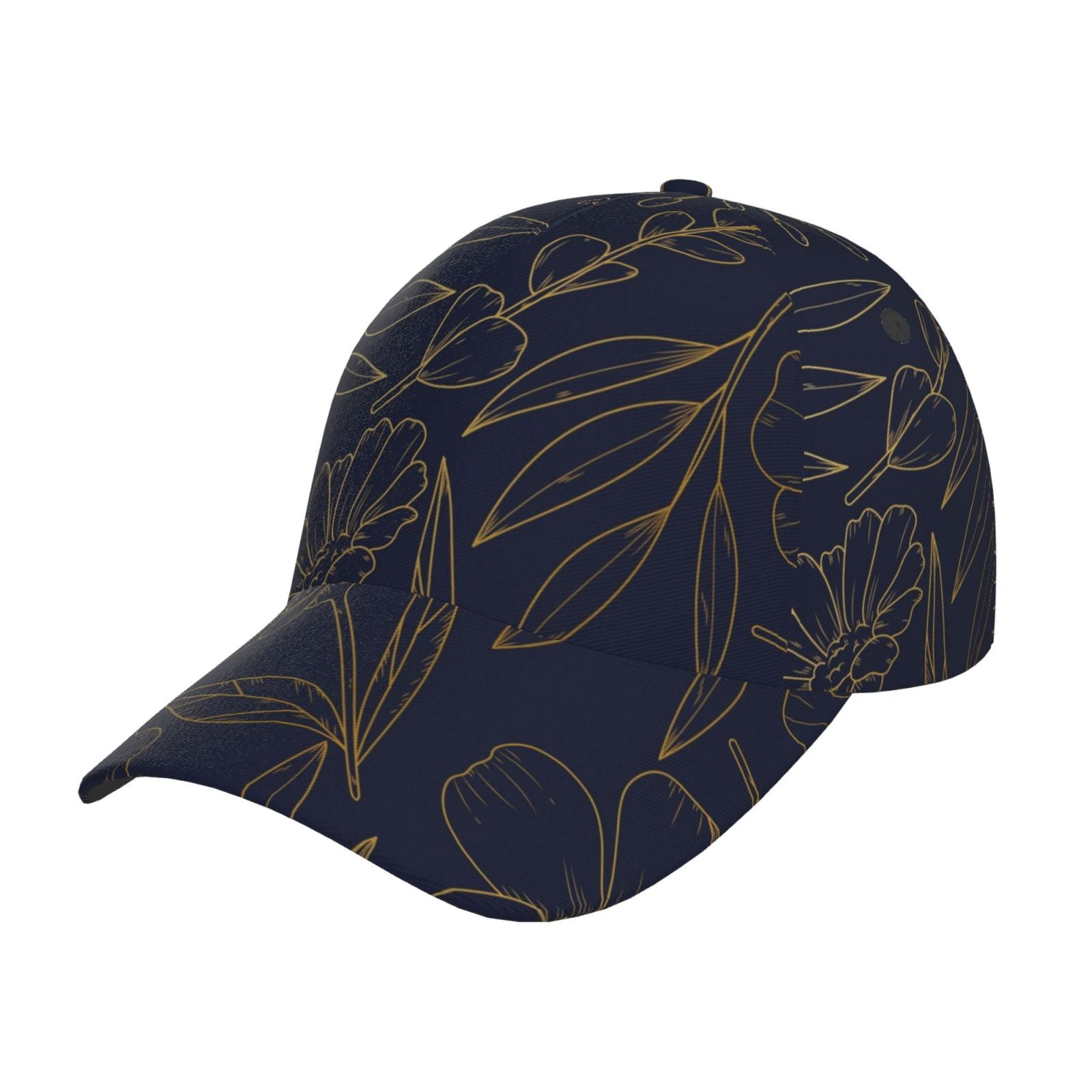 Yiaed Copper-Gold Gloss Outline Flower Print Cap Adjustable Size for ...