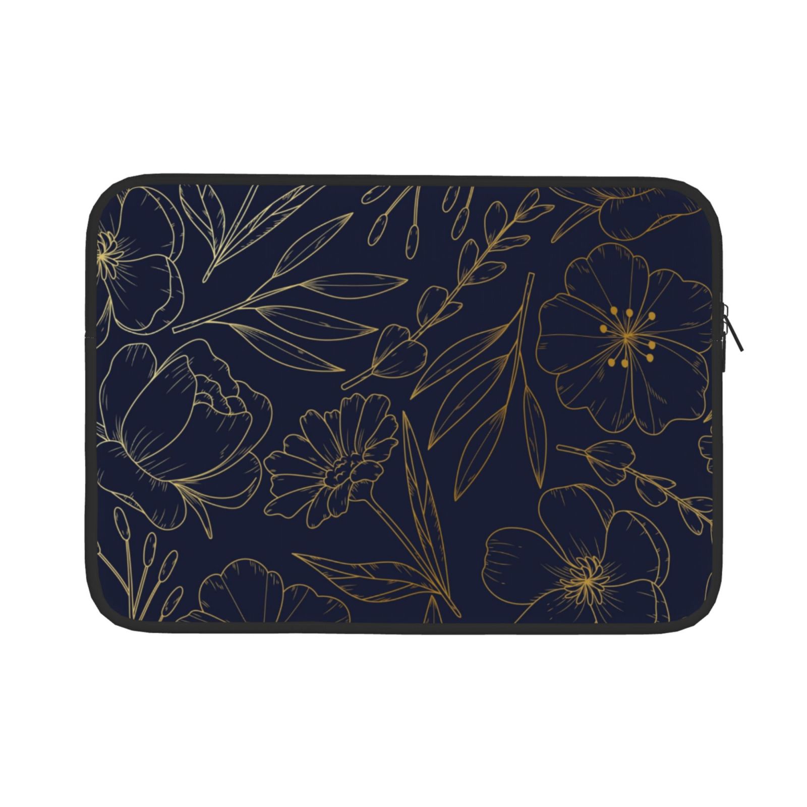 Yiaed Copper-Gold Gloss Outline Flower Print Laptop Sleeve Protective ...