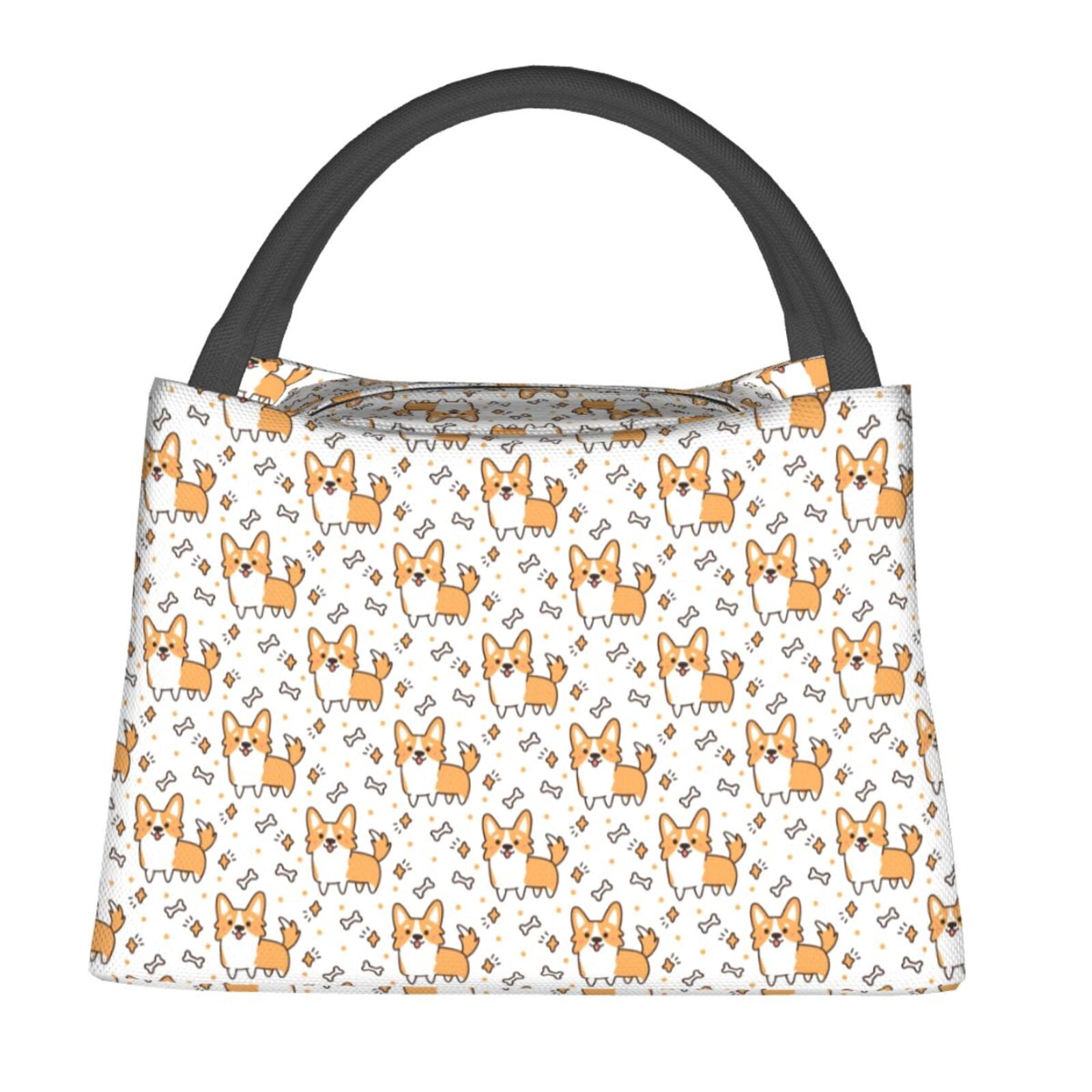 Yiaed Corgi with Hearts Print Lunch box lunch bag Portable Insulated ...