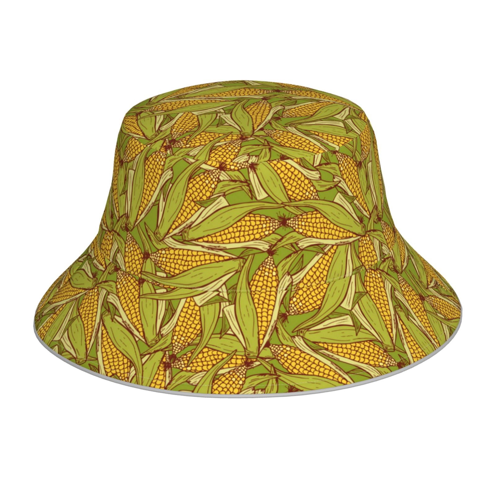 Yiaed Corn 6 Print Reflective Stripe Bucket Hat Unisex Funny Outdoor ...