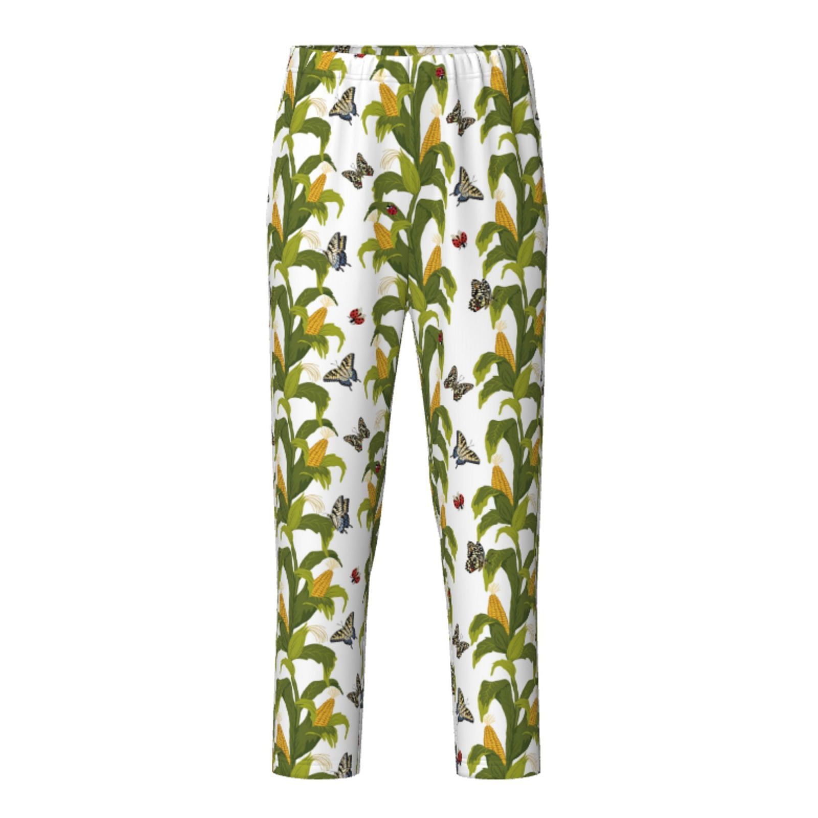 Yiaed Corn And Butterflies Print Teenagers' Lounge Pants, Loose PJ ...
