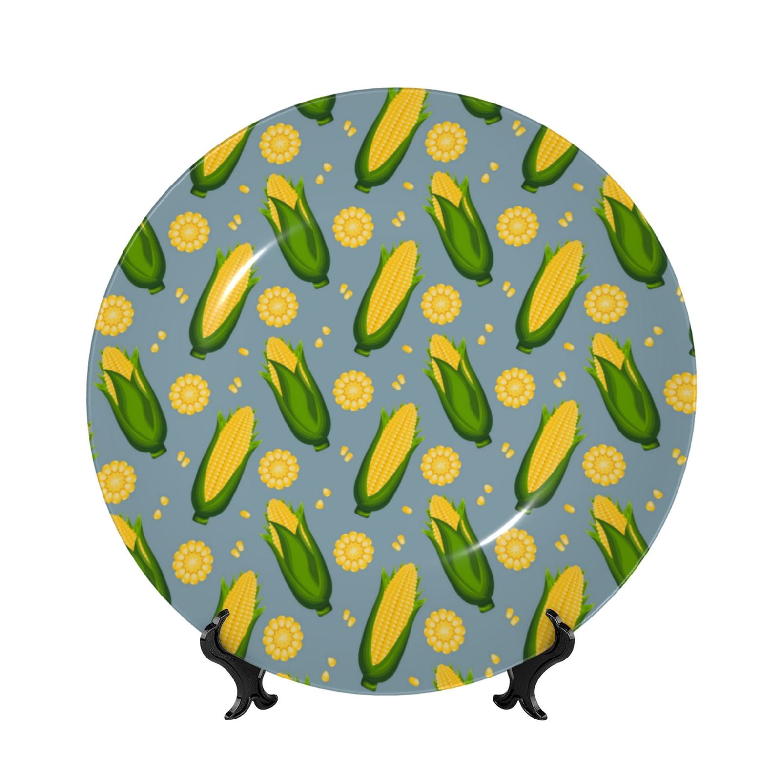 Yiaed Corn On The Leaves Print Bone China Decorative Plate Ceramic ...