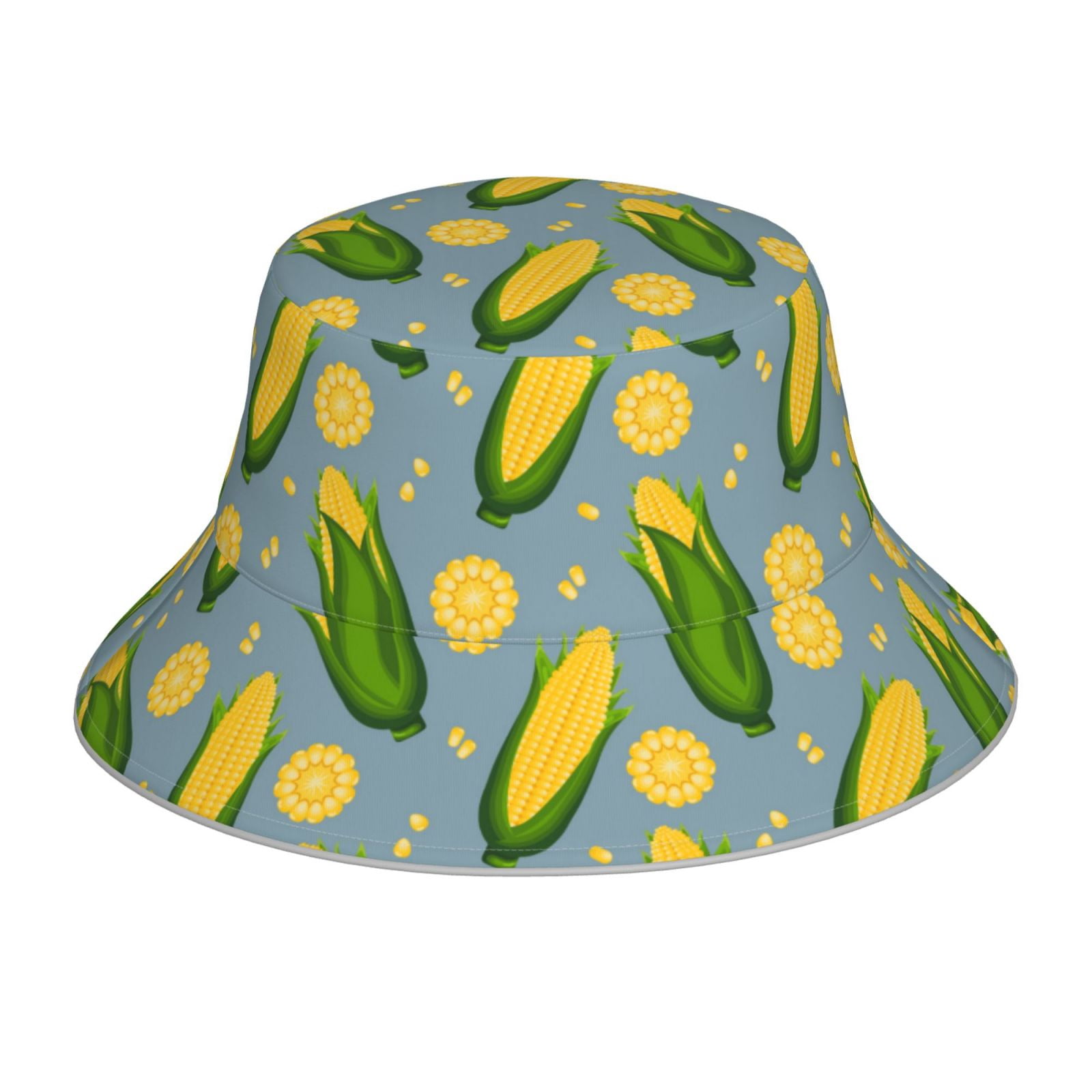 Yiaed Corn On The Leaves Print Reflective Stripe Bucket Hat Unisex ...
