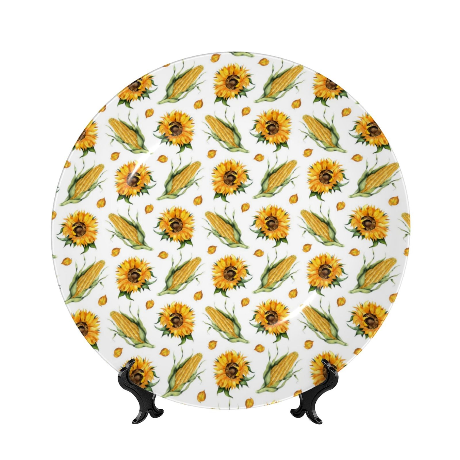 Yiaed Corn Sunflowers Print Bone China Decorative Plate Ceramic Dinner ...