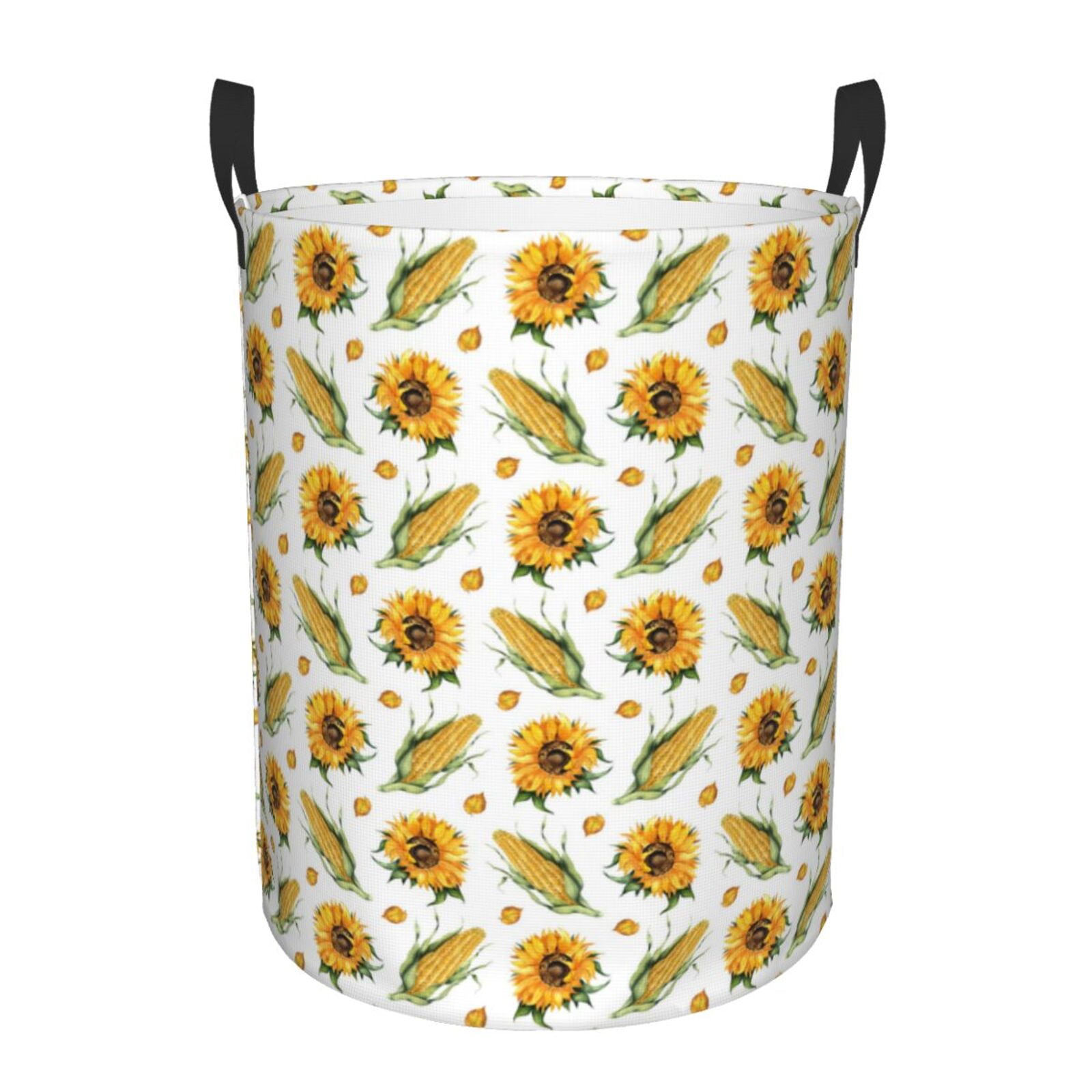 Yiaed Corn Sunflowers Print Large Laundry Basket,Dirty Clothes Hamper ...
