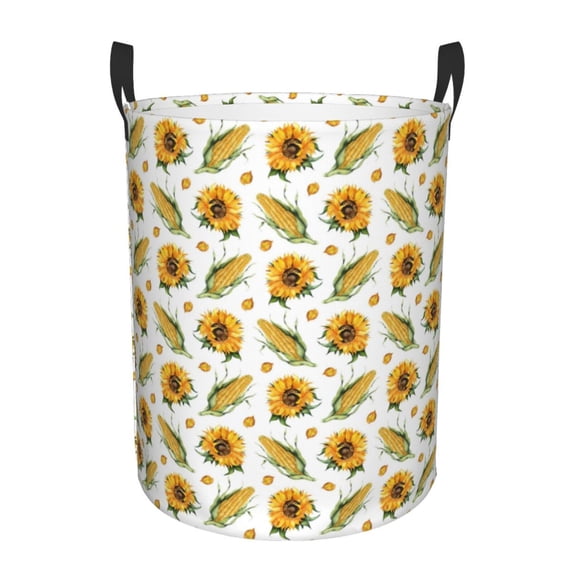 Yiaed Corn Sunflowers Print Large Laundry Basket,Dirty Clothes Hamper ...