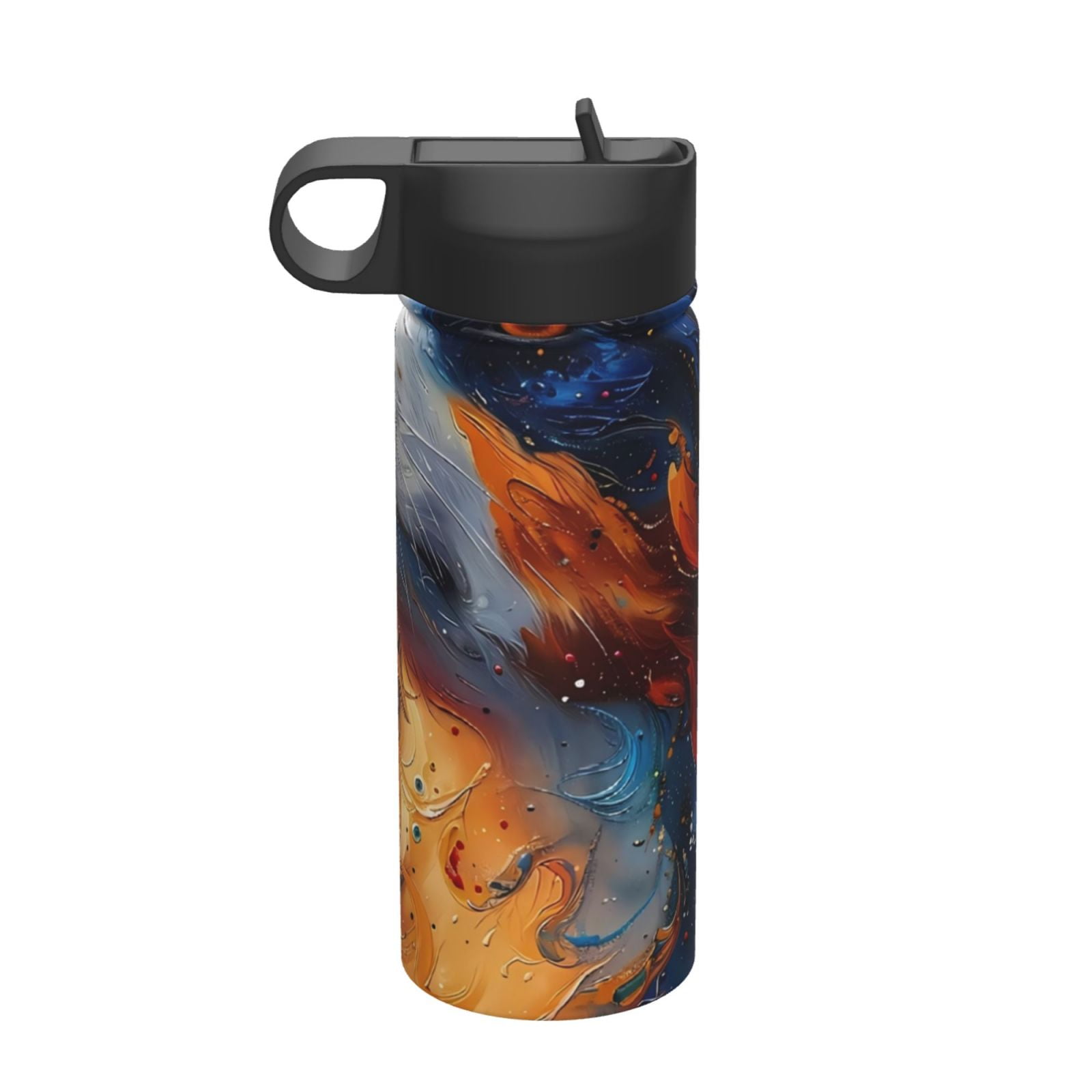 Yiaed Cosmic Dog Starry Night Print Water Bottle with Straw Lid ...