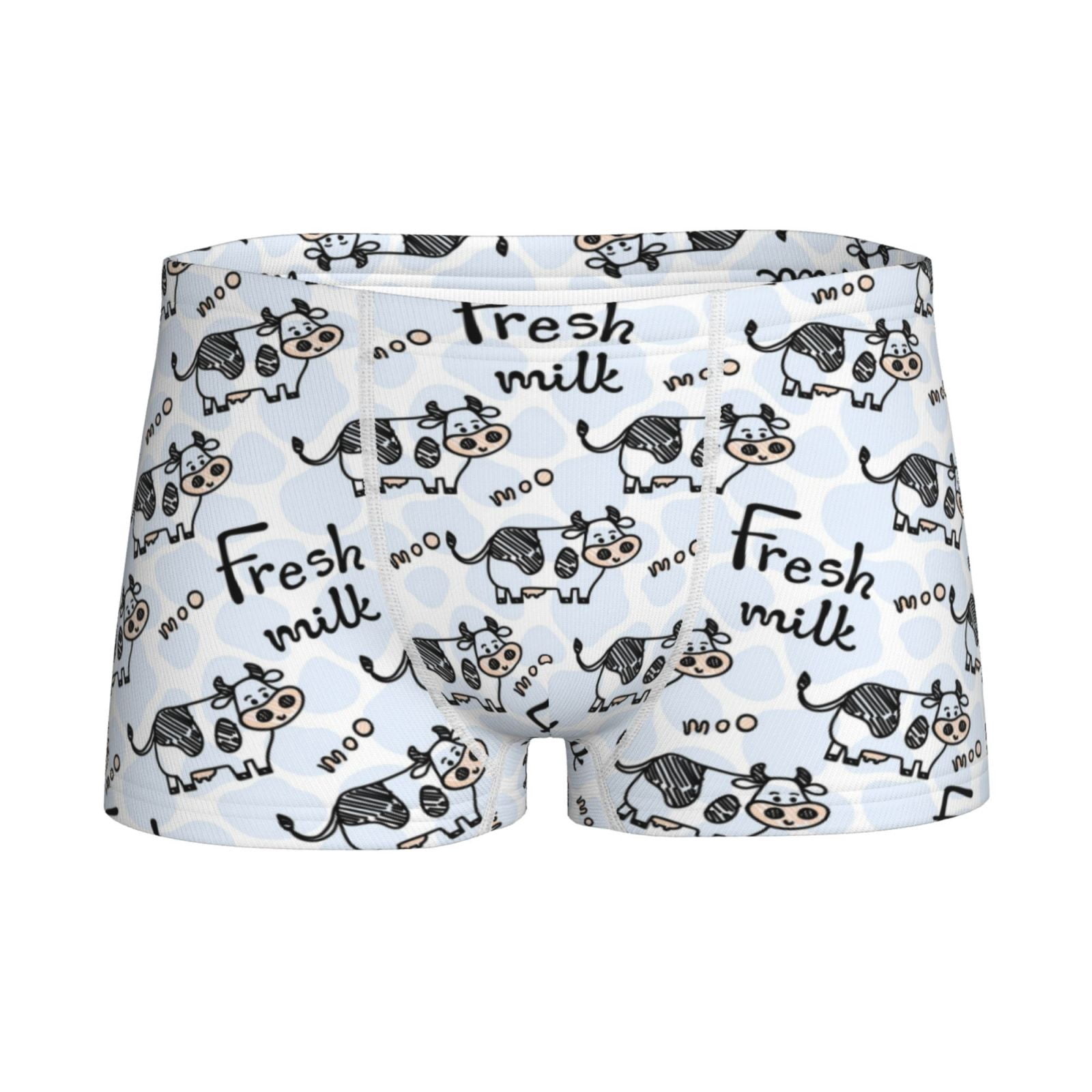 Yiaed Cow With Fresh Milk Print Boys' Boxer Briefs Cotton Casual ...