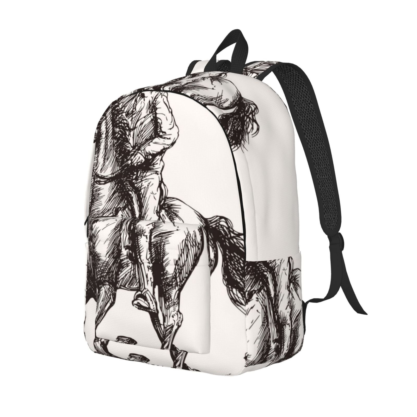 Yiaed Cowboy Ride A Horse Print Laptop Backpack Travel Canvas Backpack ...