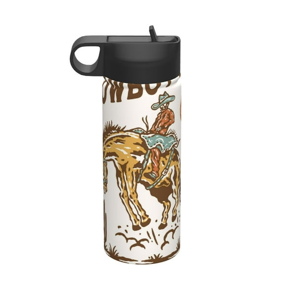 Yiaed Cowboy Up Vintage Wild West Print Water Bottle with Straw Lid ...