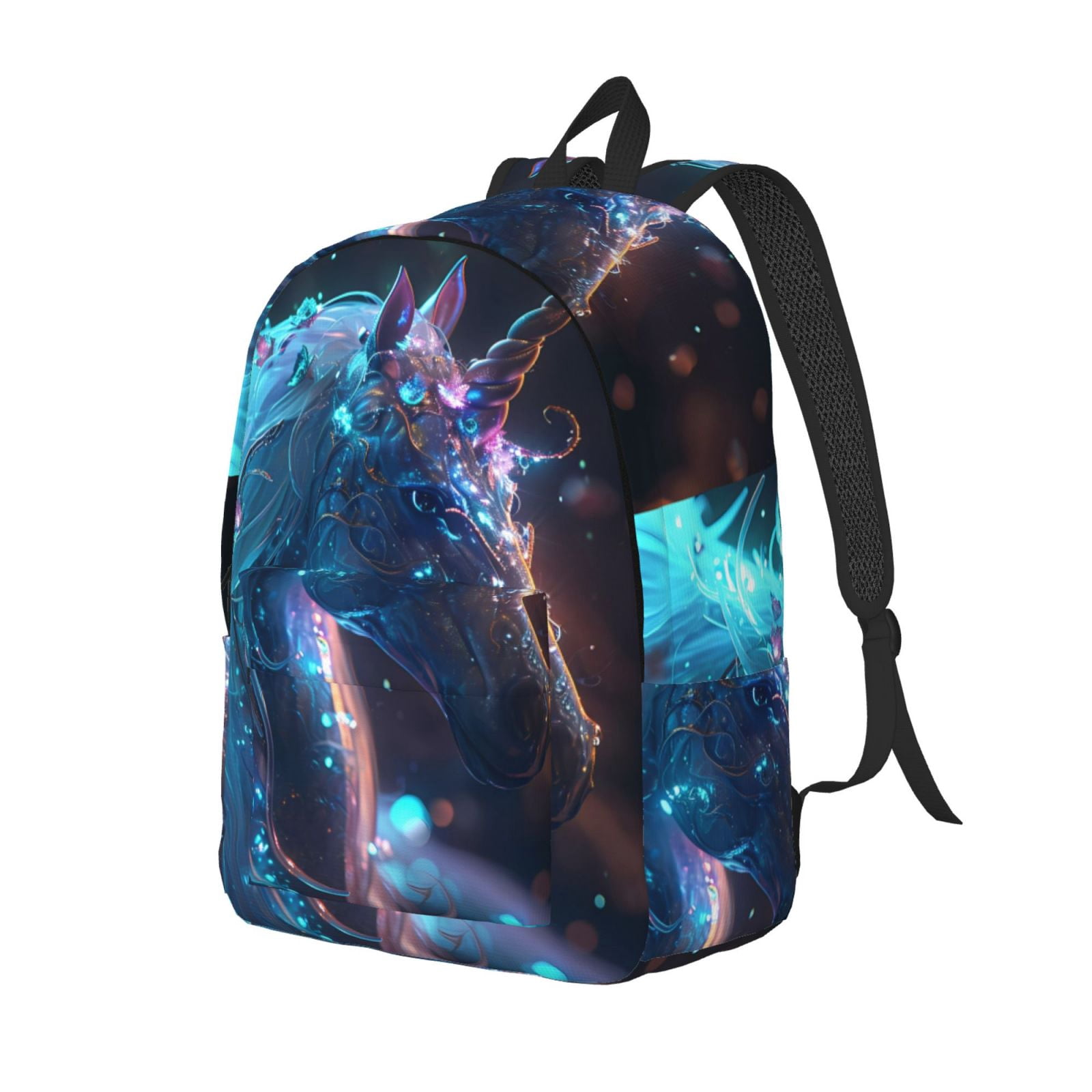 Yiaed Crystal Pattern White Horse Print Print Laptop Backpack Travel ...