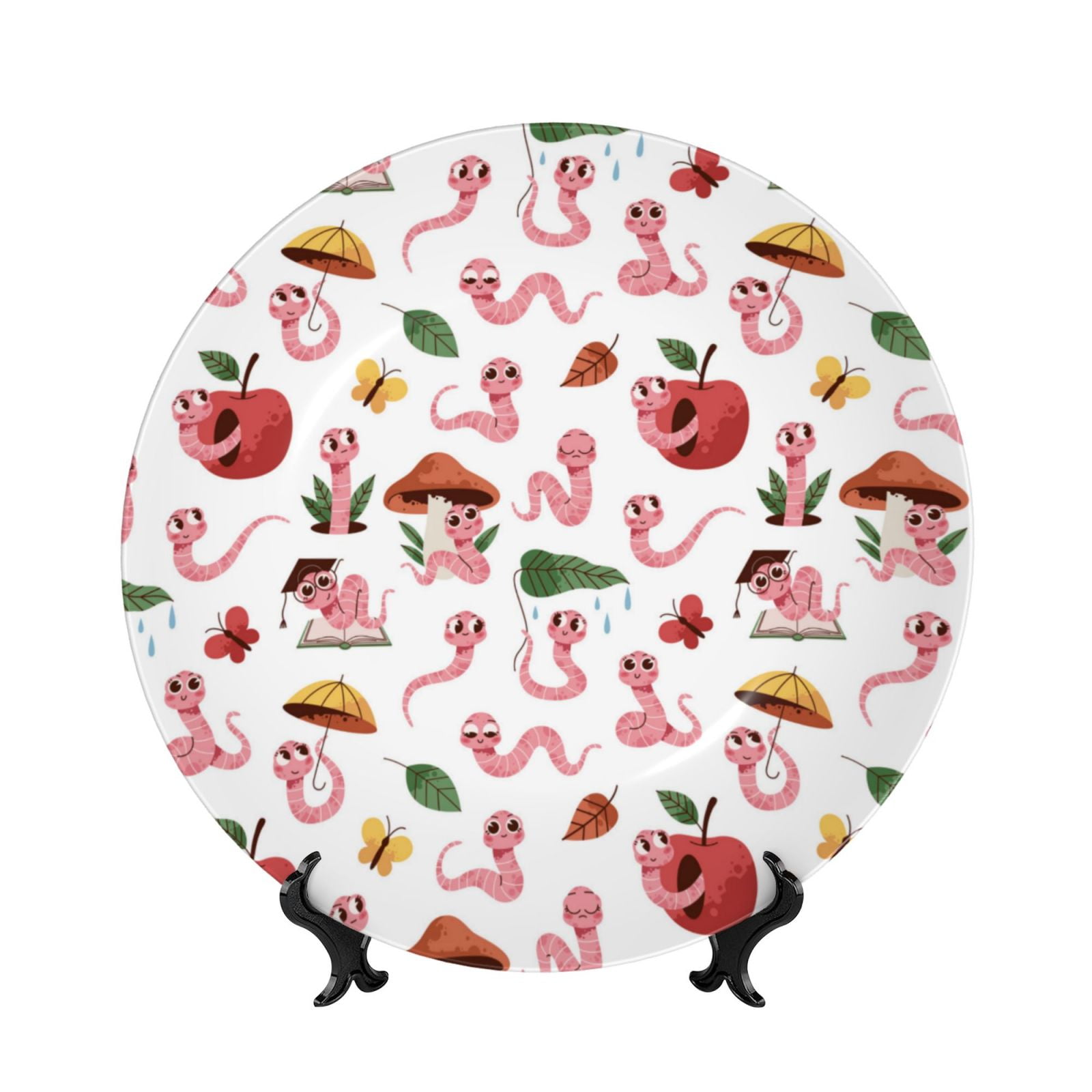 Yiaed Cute Animal Print Bone China Decorative Plate Ceramic Dinner ...