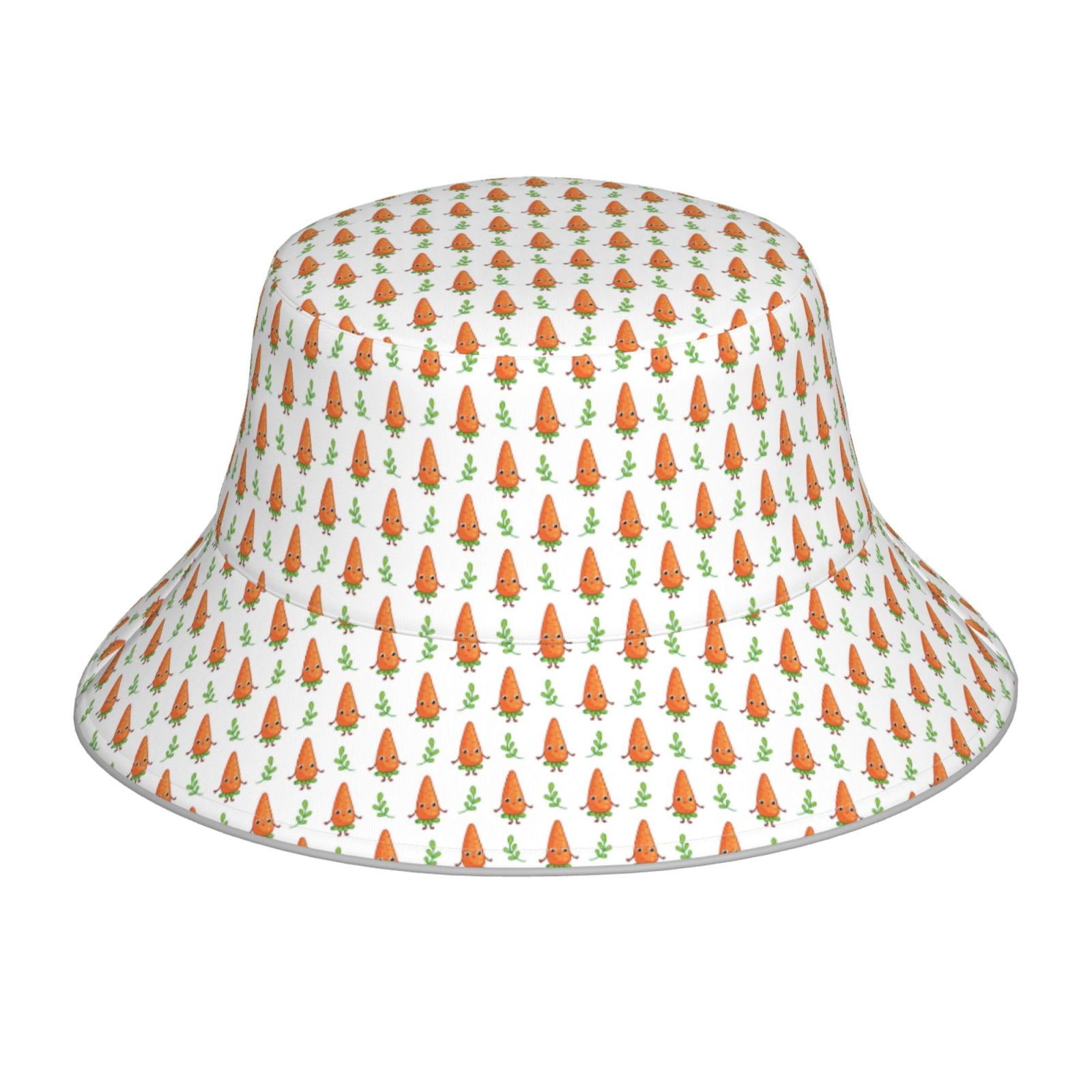 Yiaed Cute Carrot Print Print Reflective Stripe Bucket Hat Unisex Funny ...