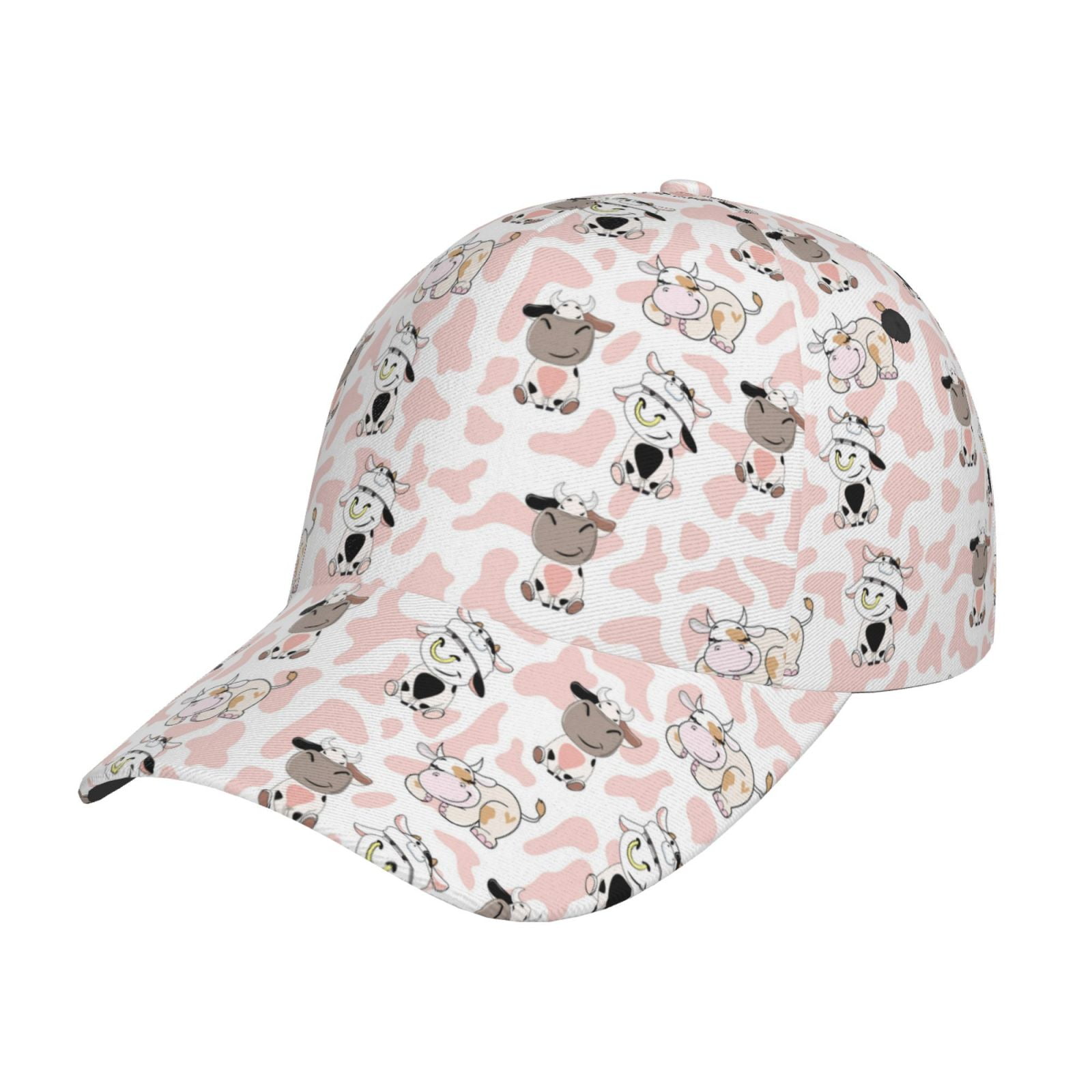 Yiaed Cute Cartoon Cows Print Cap Adjustable Size for Running Workouts ...
