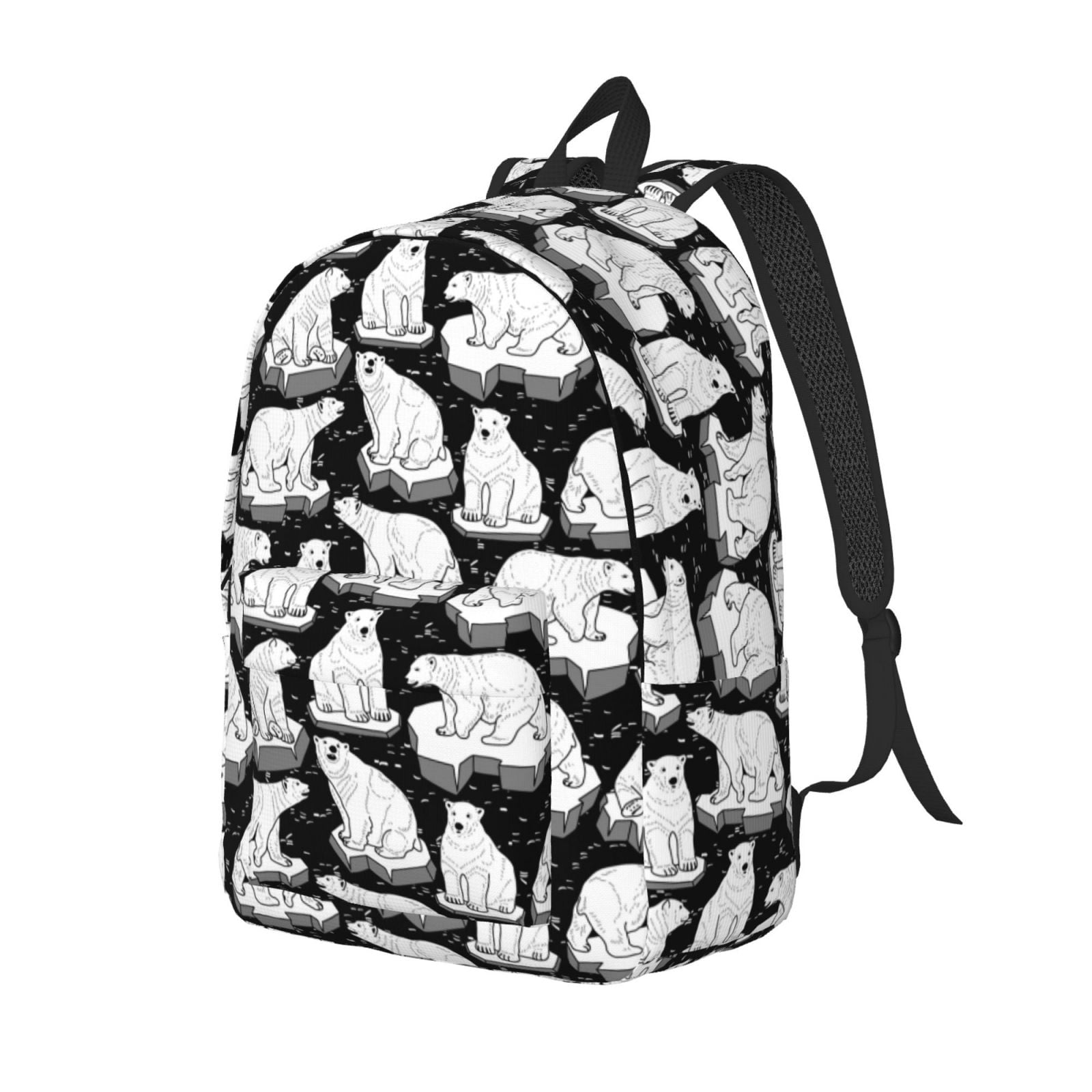 Yiaed Cute Cartoon Polar Bear Print Laptop Backpack Travel Canvas ...