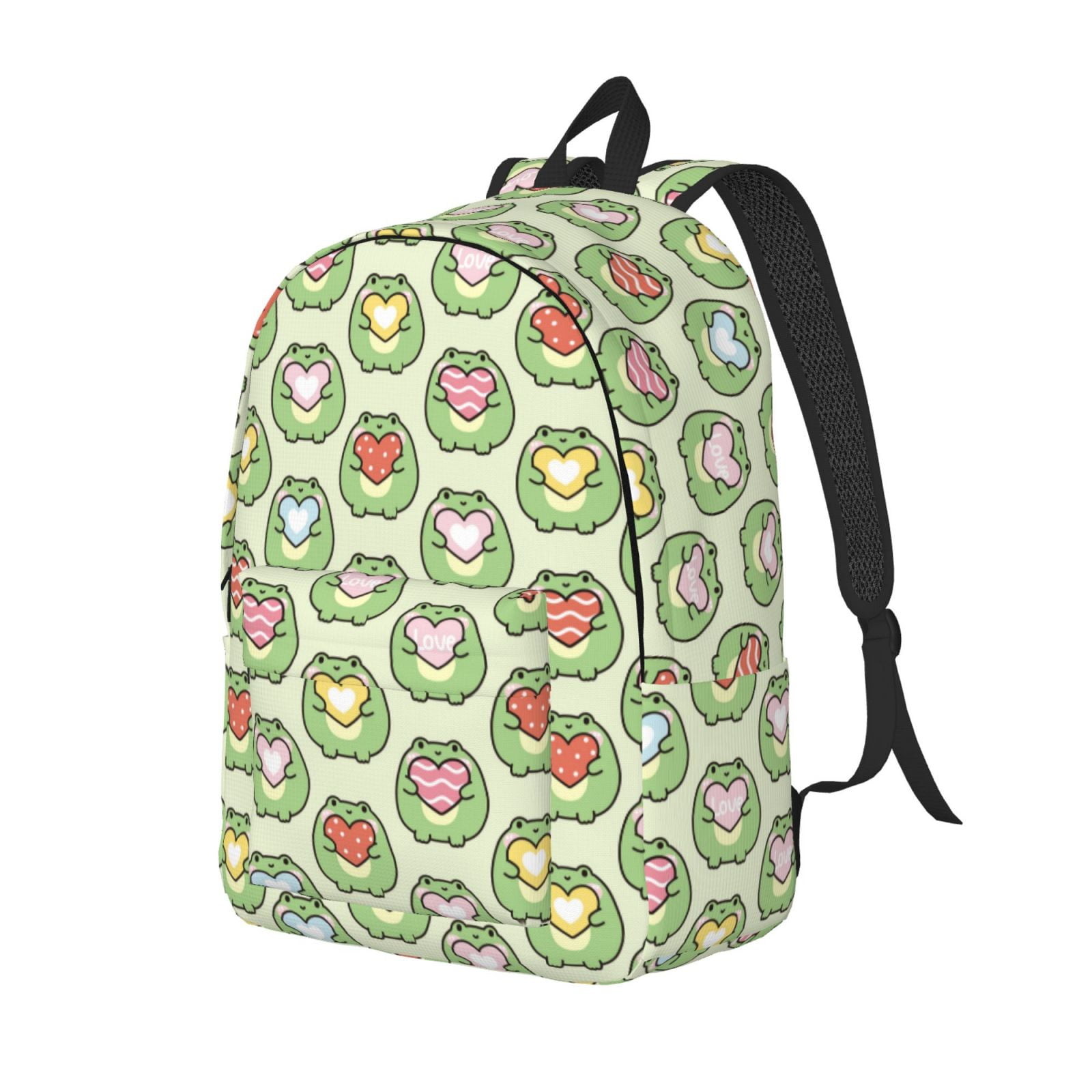 Yiaed Cute Chubby Frog Print Print Laptop Backpack Travel Canvas ...