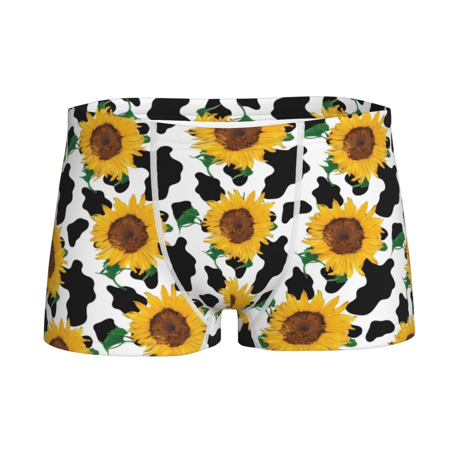 Yiaed Cute Cow Print Sunflower B Print Boys' Boxer Briefs Cotton Casual ...